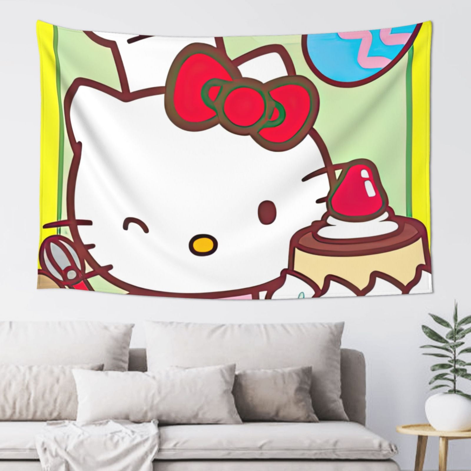 Hello Kitty Tapestry, Wall Hanging Tapestry, Wall Art Tapestries Poster ...