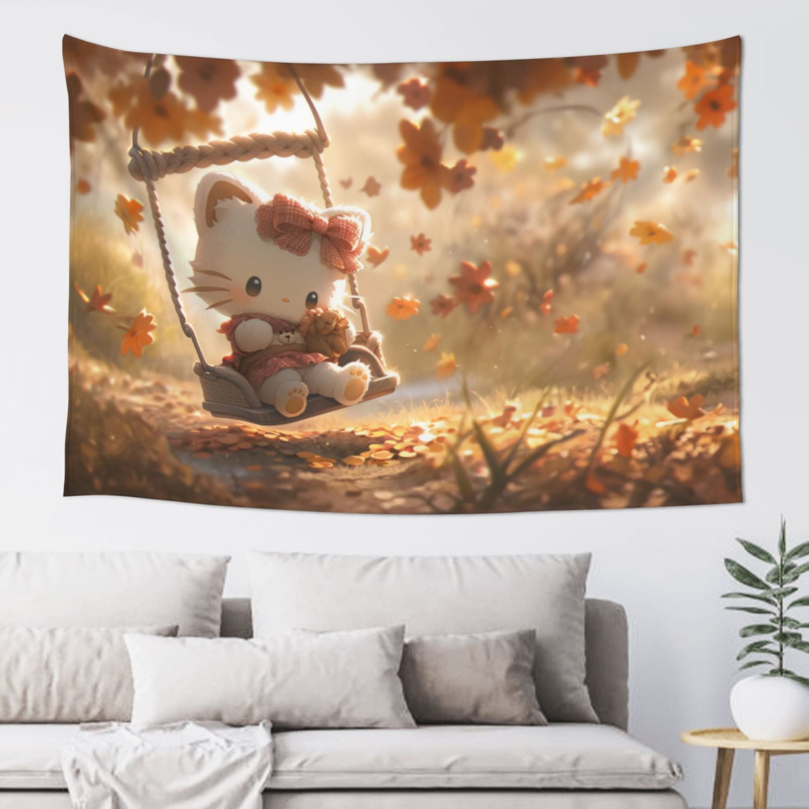 Hello Kitty Tapestry, Wall Hanging Tapestry, Wall Art Tapestries Poster ...