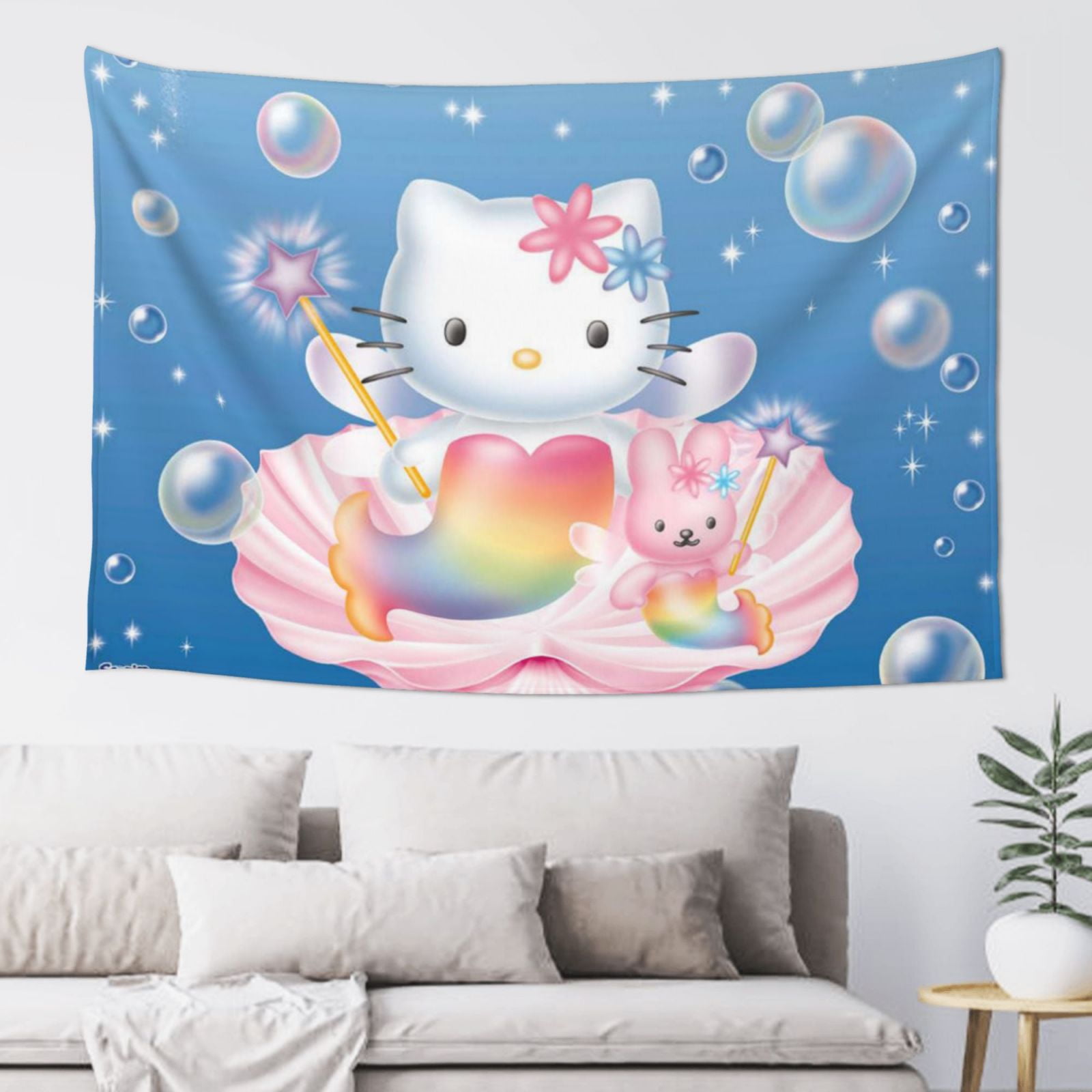 Hello Kitty Tapestry, Wall Hanging Tapestry, Wall Art Tapestries Poster ...
