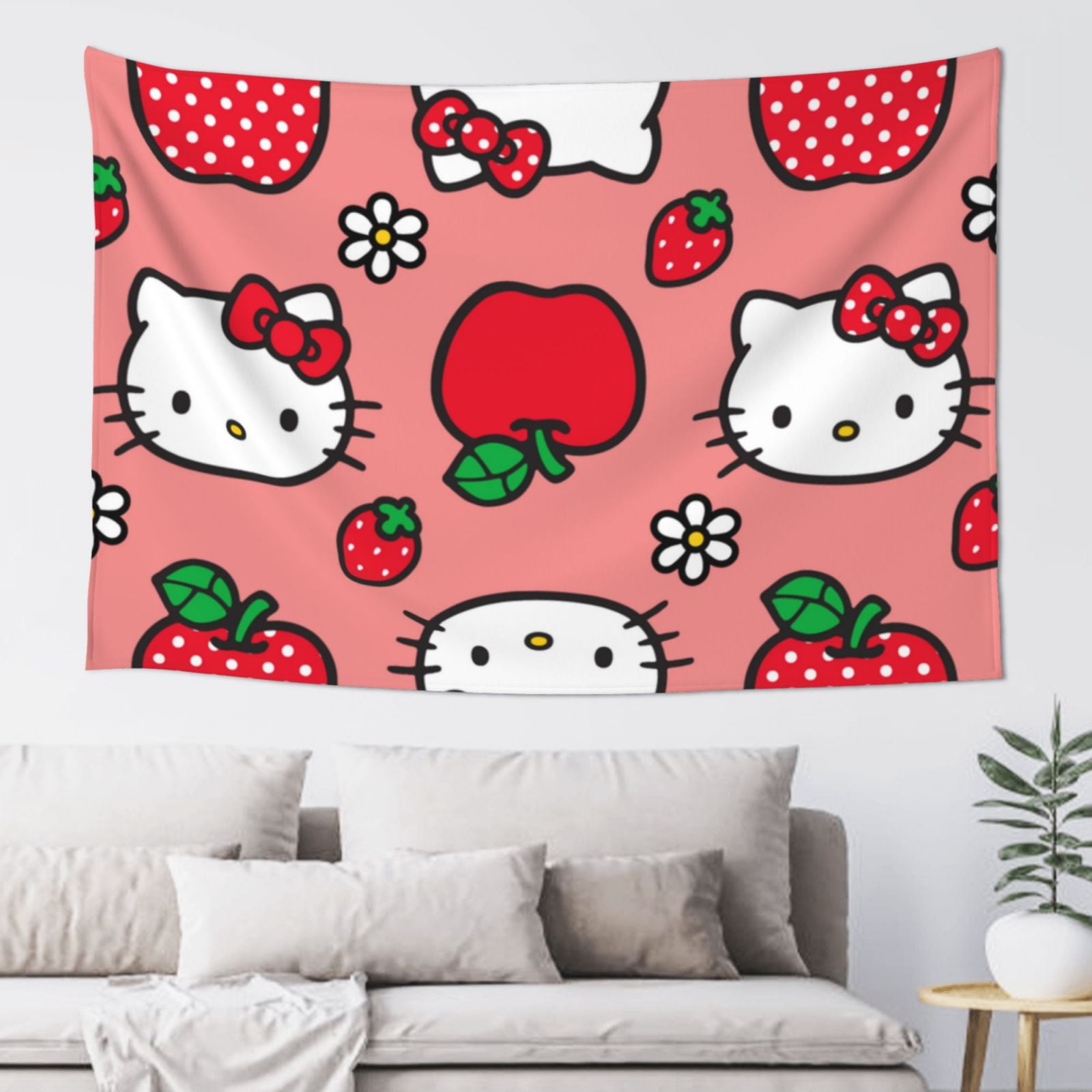 Hello Kitty Tapestry, Wall Hanging Tapestry, Wall Art Tapestries Poster ...