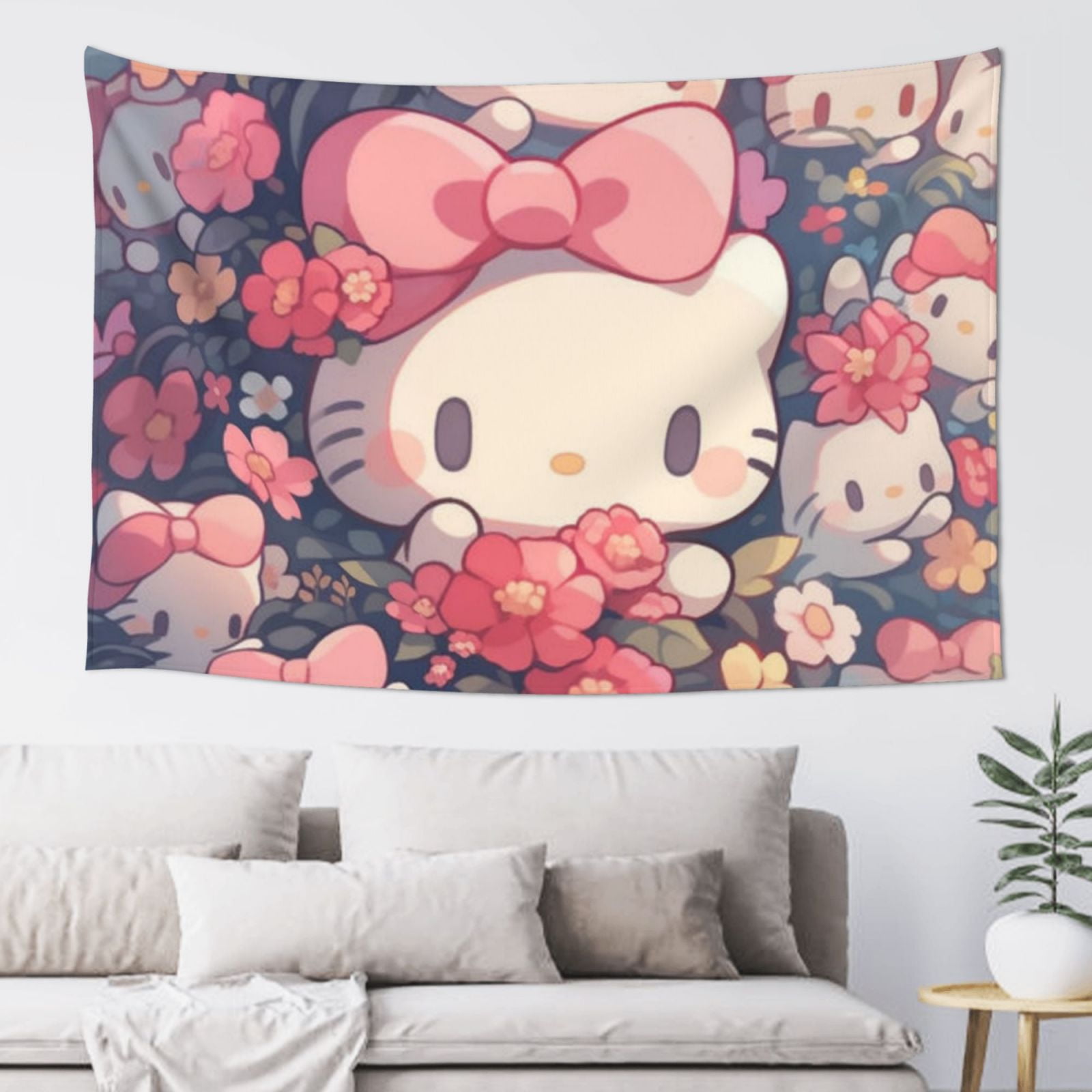 Hello Kitty Tapestry, Wall Hanging Tapestry, Wall Art Tapestries Poster ...