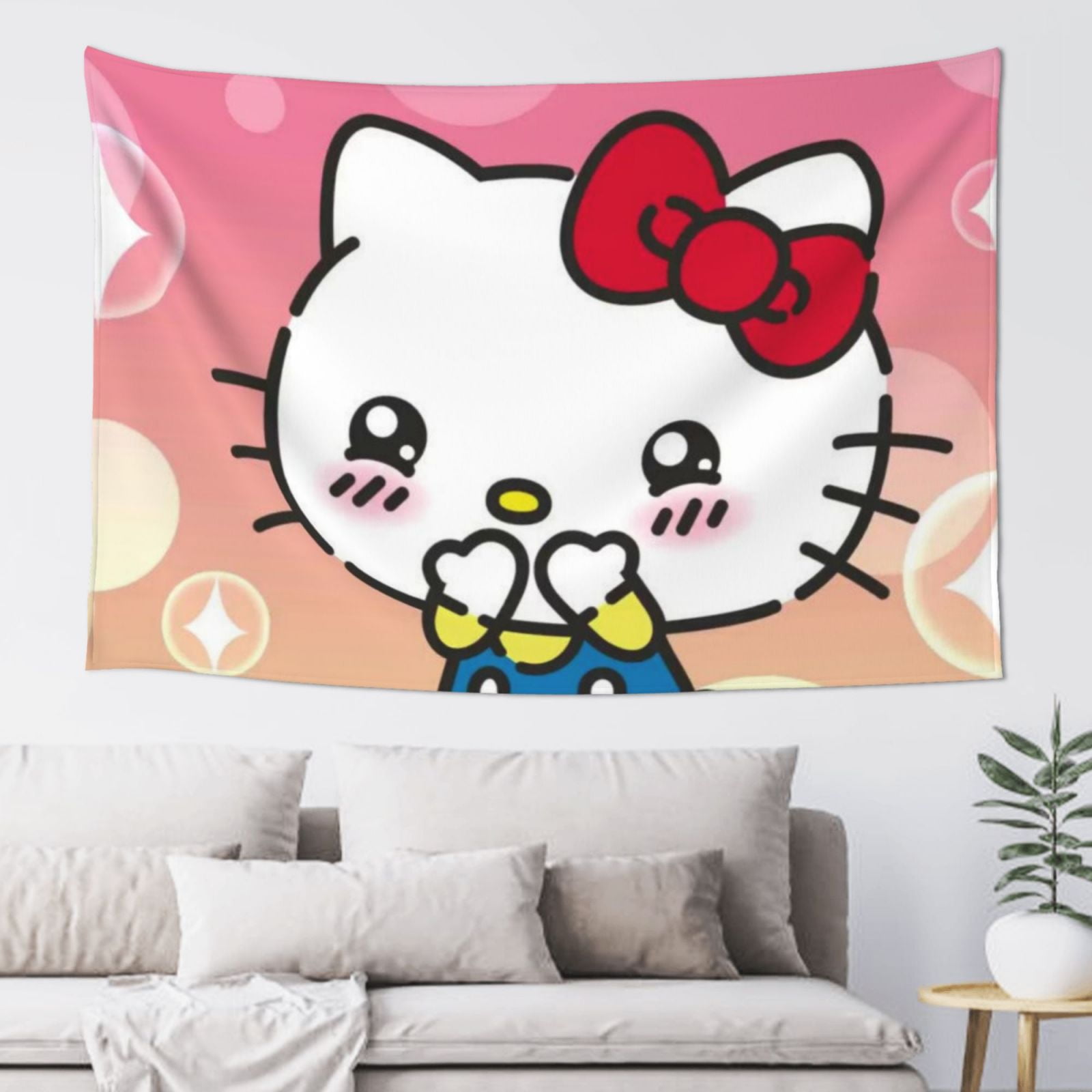 Hello Kitty Tapestry, Wall Hanging Tapestry, Wall Art Tapestries Poster ...