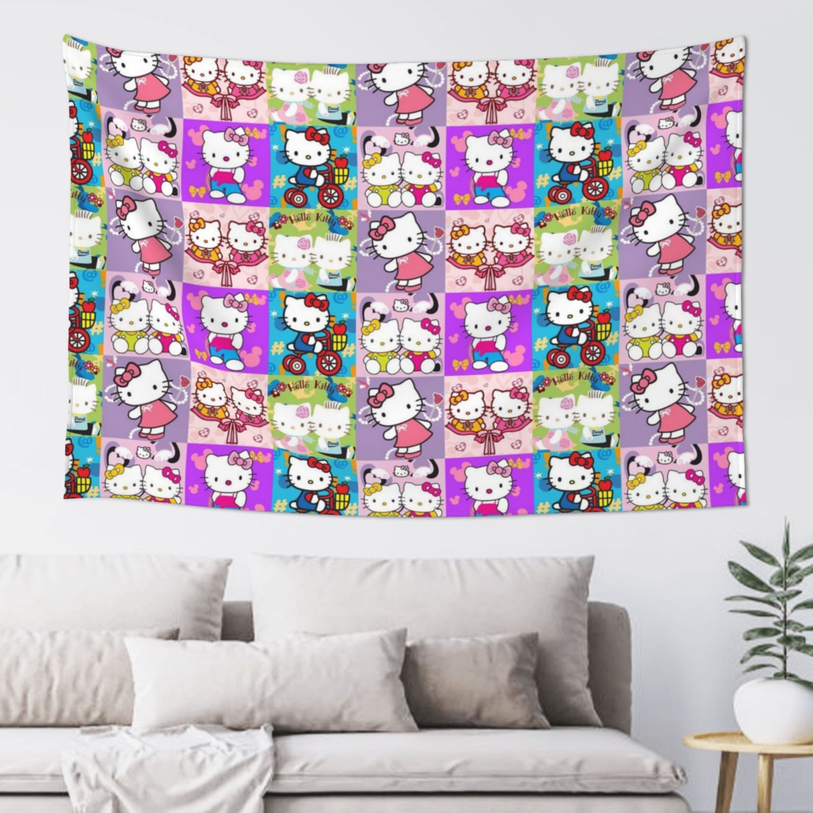 Hello Kitty Tapestry, Wall Hanging Tapestry, Wall Art Tapestries Poster ...