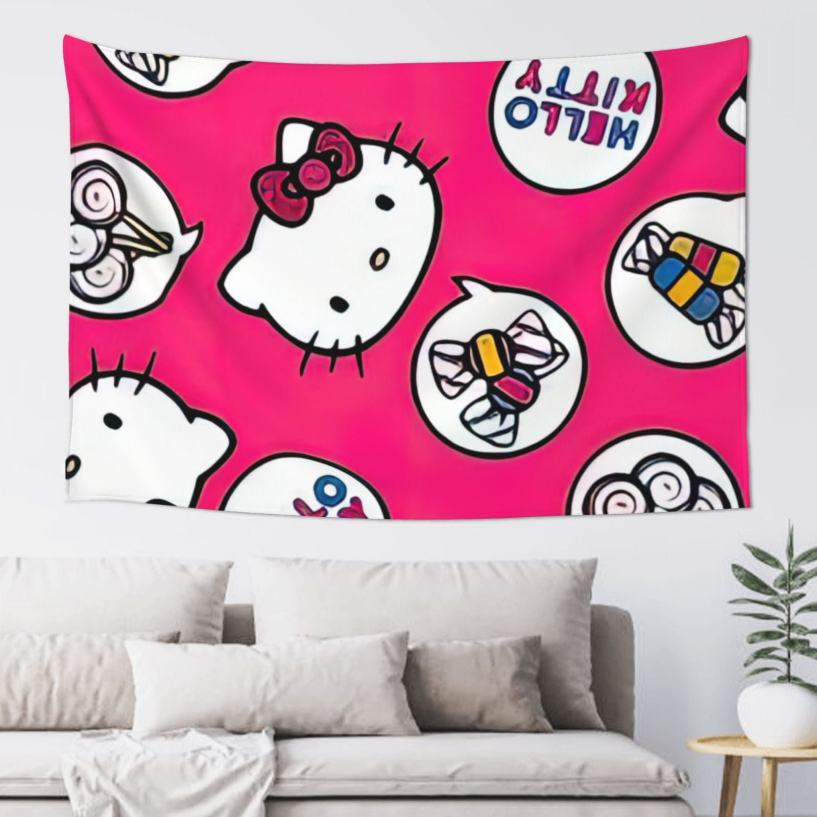 Hello Kitty Tapestry, Wall Hanging Tapestry, Wall Art Tapestries Poster ...