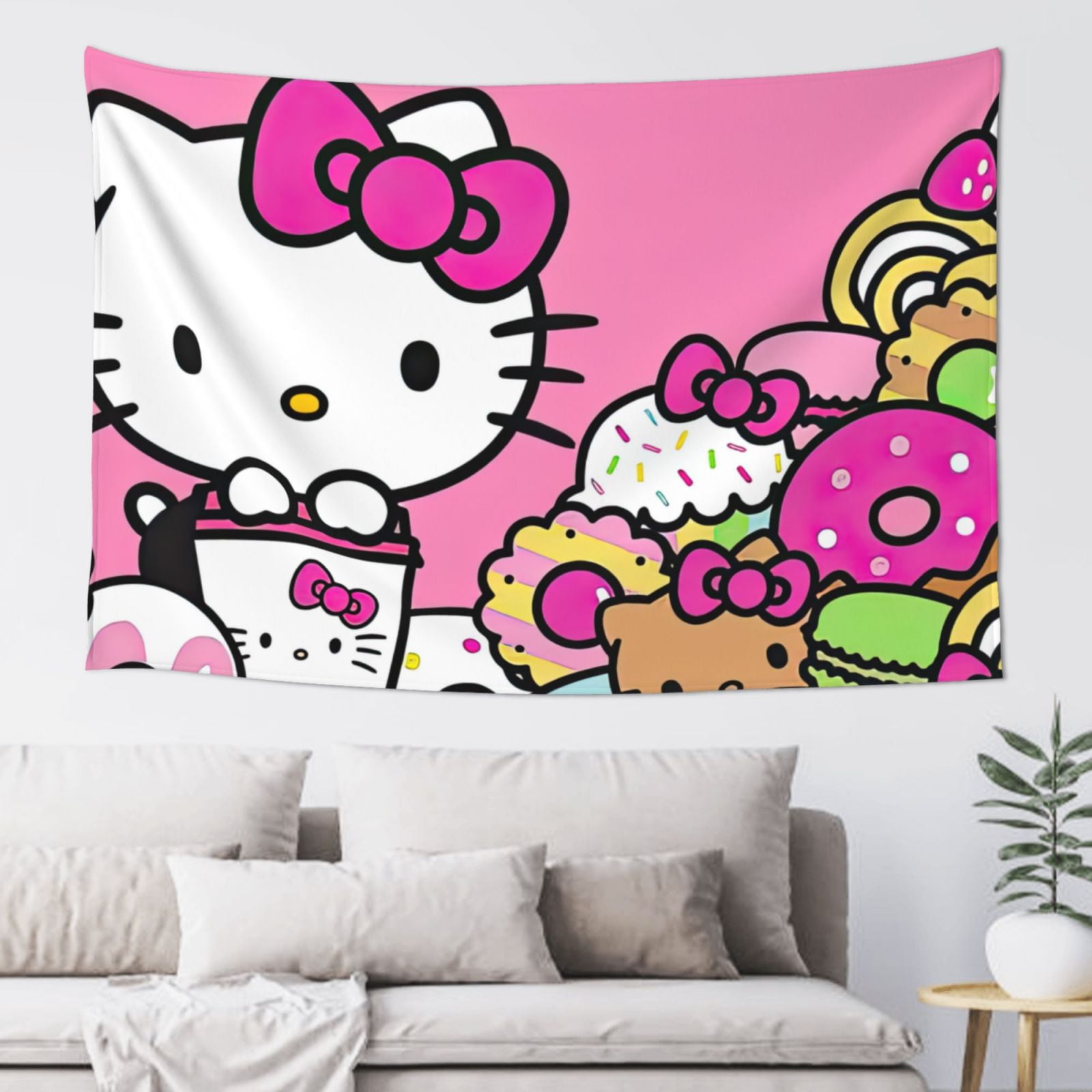 Hello Kitty Tapestry, Wall Hanging Tapestry, Wall Art Tapestries Poster ...
