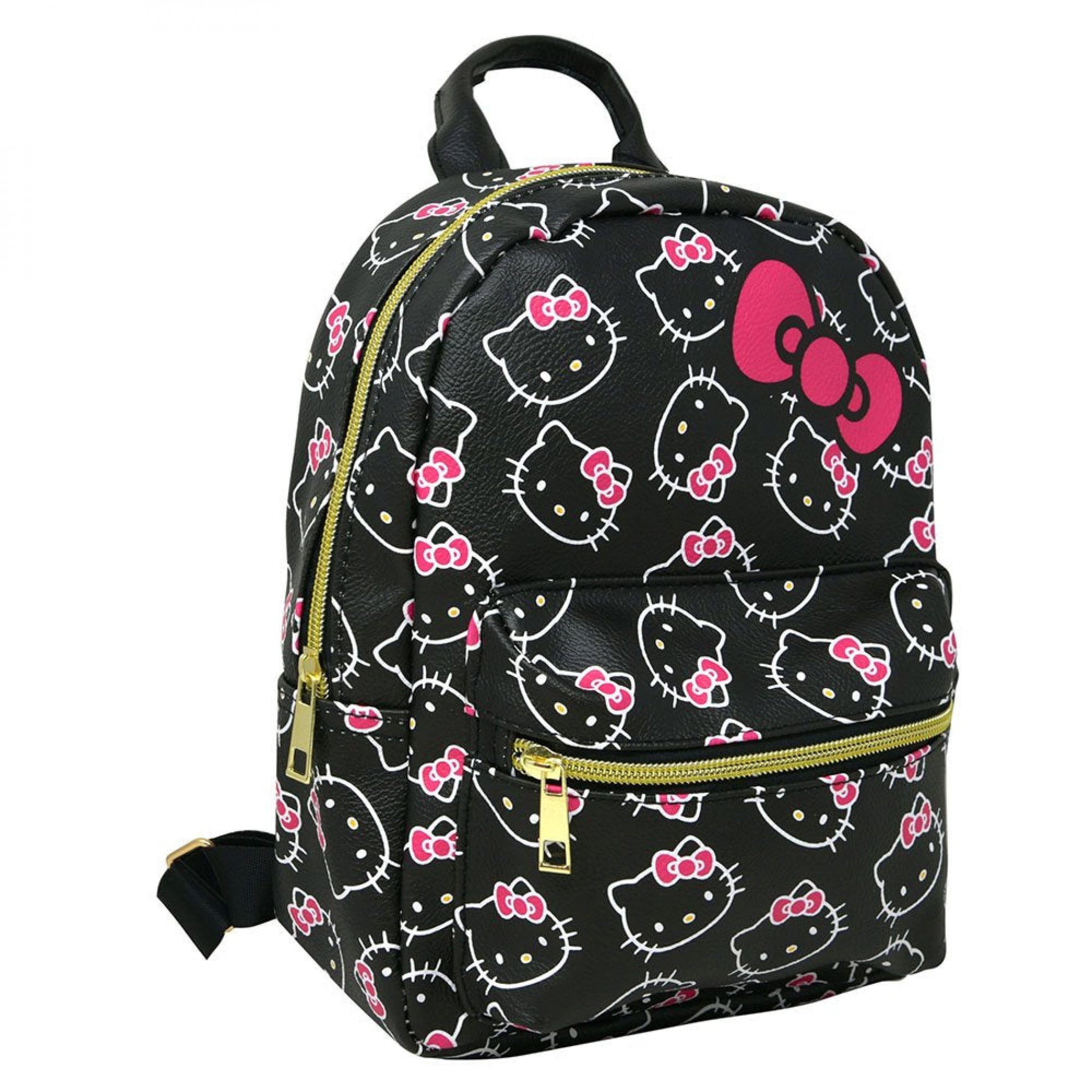 Hello Kitty Teen Bows All Over Print Polyester Mini Backpack, Black - Walmart.com