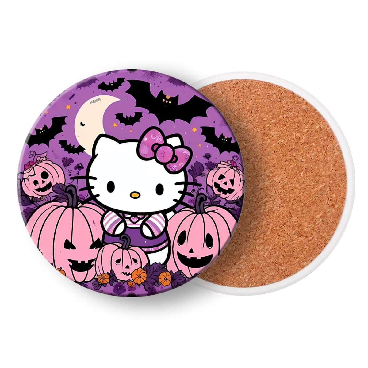 Hello Kitty Thanksgiving halloween Circular Ceramic coasters ...