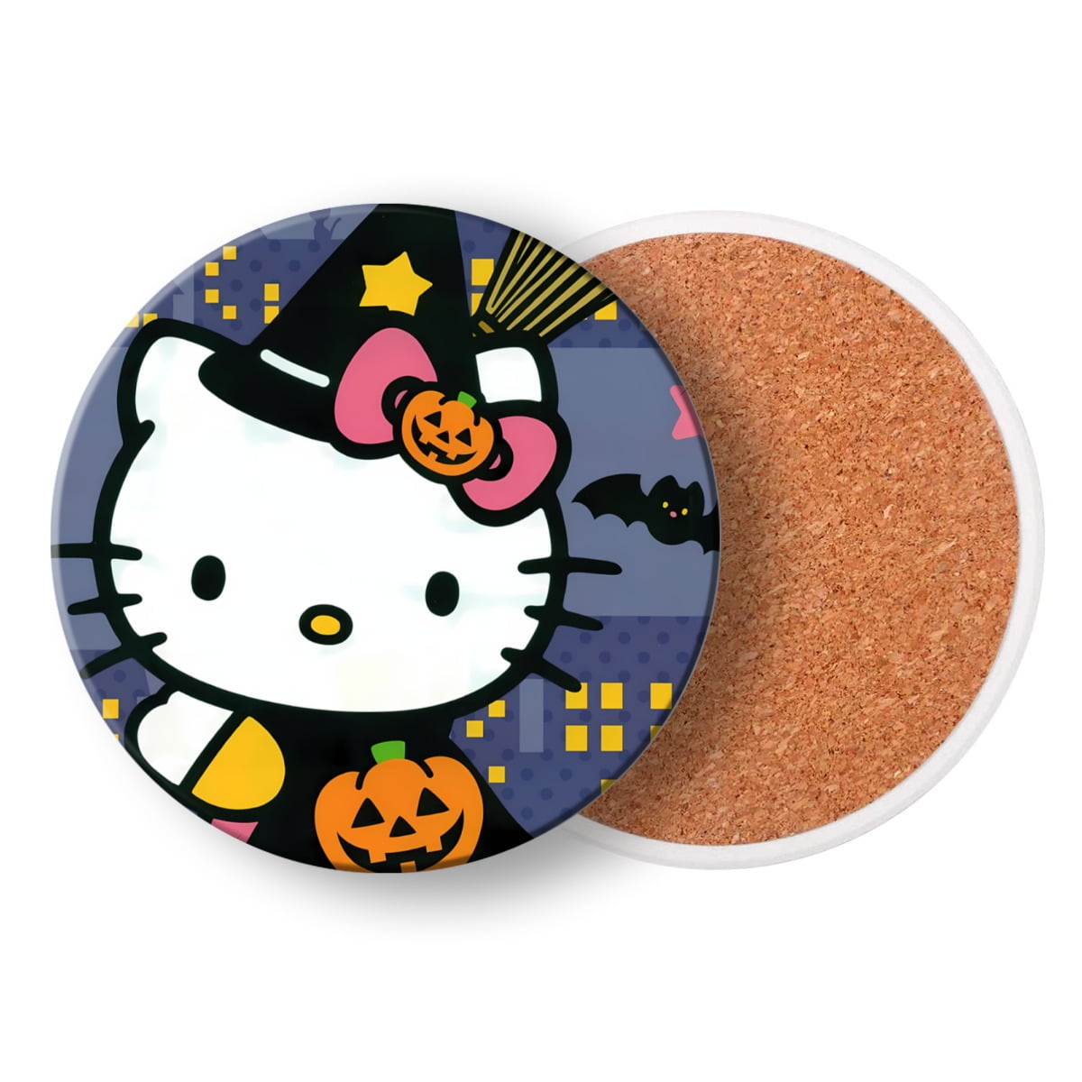 Hello Kitty Thanksgiving halloween Circular Ceramic coasters ...