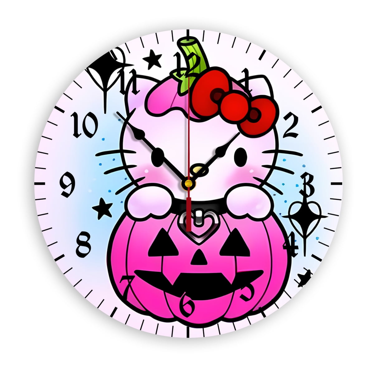 Hello Kitty Thanksgiving halloween Cute Round Digital Wall Clock 12inch ...