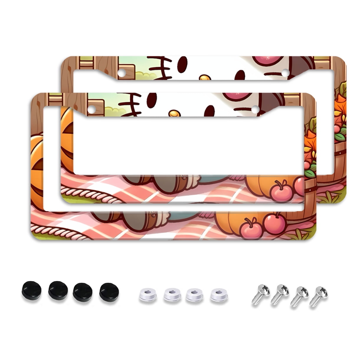 Hello Kitty Thanksgiving halloween License Plate Frame (2 Pieces) Cute ...