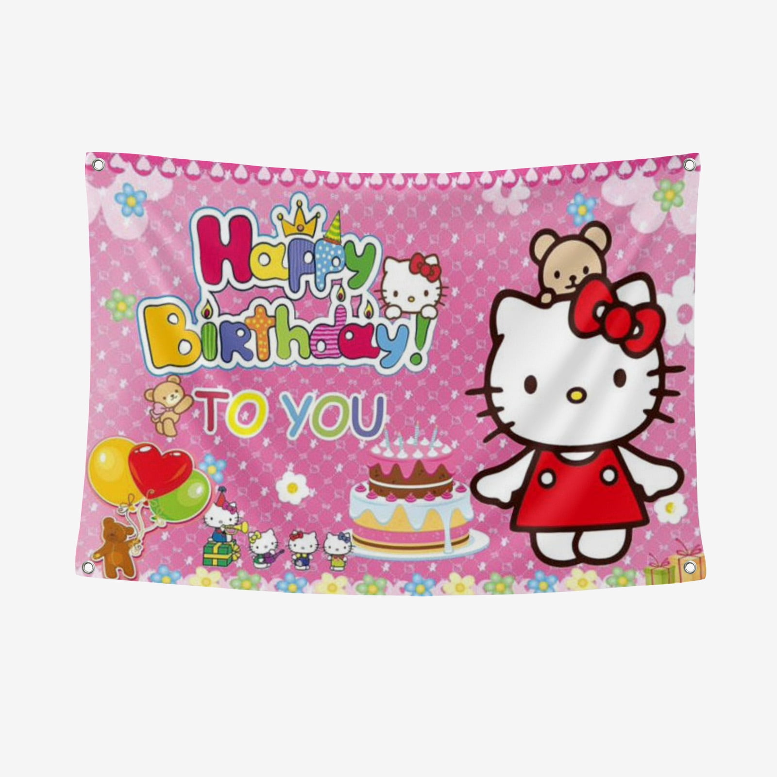 Hello Kitty Theme 3.28*4.92FT/100*150CM Banner Background Backdrop ...