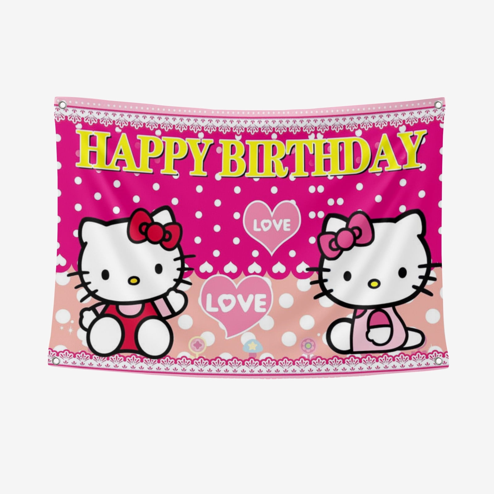 Hello Kitty Theme 31.5*47.2IN/80*120CM Banner Background Backdrop Party ...