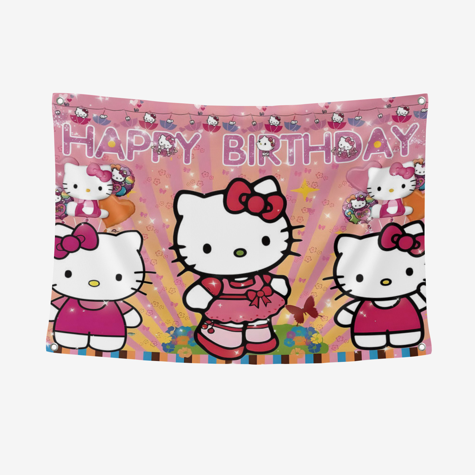 Hello Kitty Theme 31.5*47.2IN/80*120CM Banner Background Backdrop Party ...