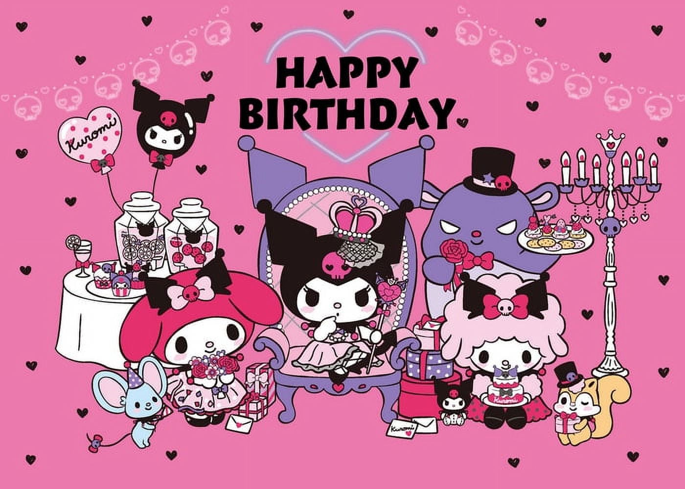 Hello Kitty Theme Photography Cartoon Backdrop Birthday Party Decor ...