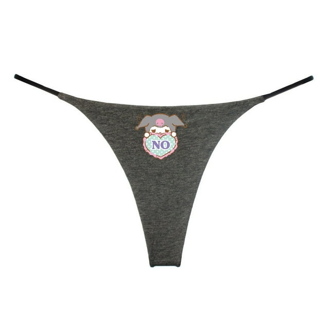 Hello Kitty Thong Women Sexy Cute Anime Underwear Cotton Cartoon Low Rise T Shaped Easy Clean