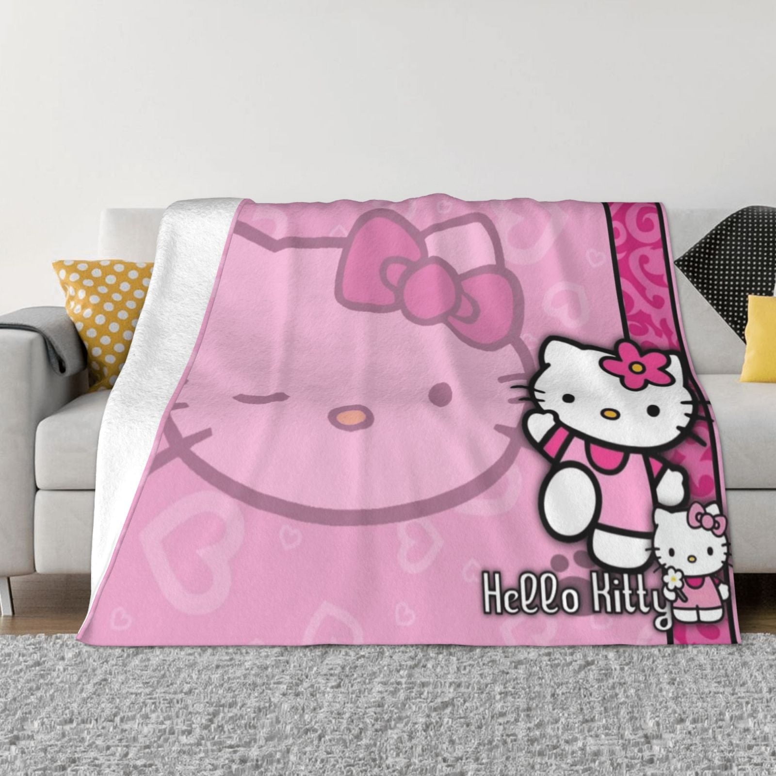 Hello Kitty Throw Blanket Couch Bed Sofa Soft Lightweight Warm Cozy ...