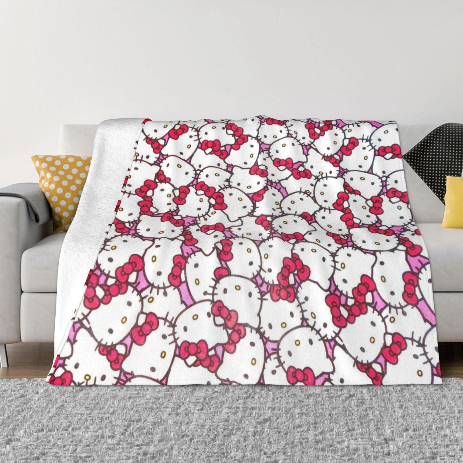 Hello Kitty Throw Blanket Couch Bed Sofa Soft Lightweight Warm Cozy ...