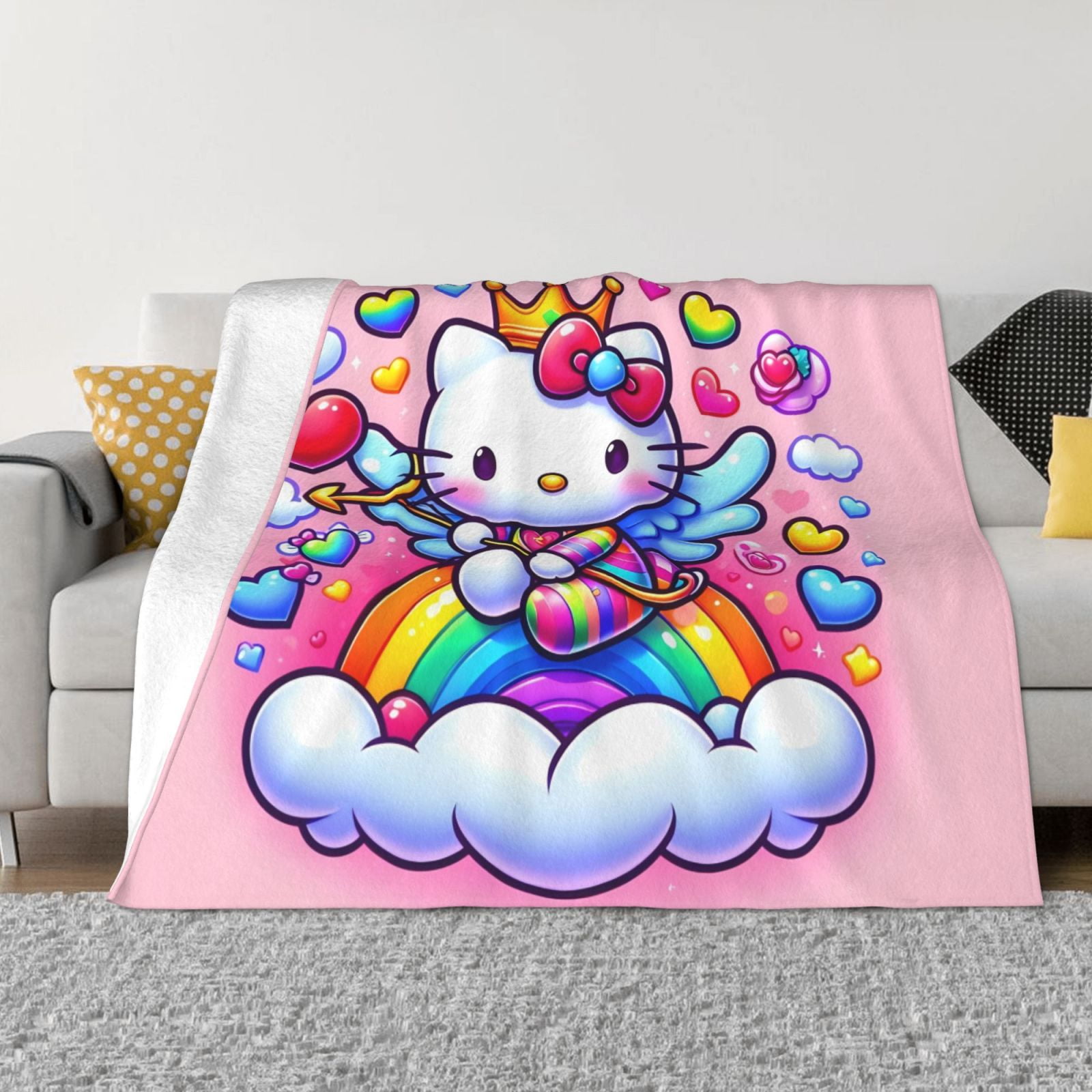 Hello Kitty Throw Blanket Couch Bed Sofa Soft Lightweight Warm Cozy ...