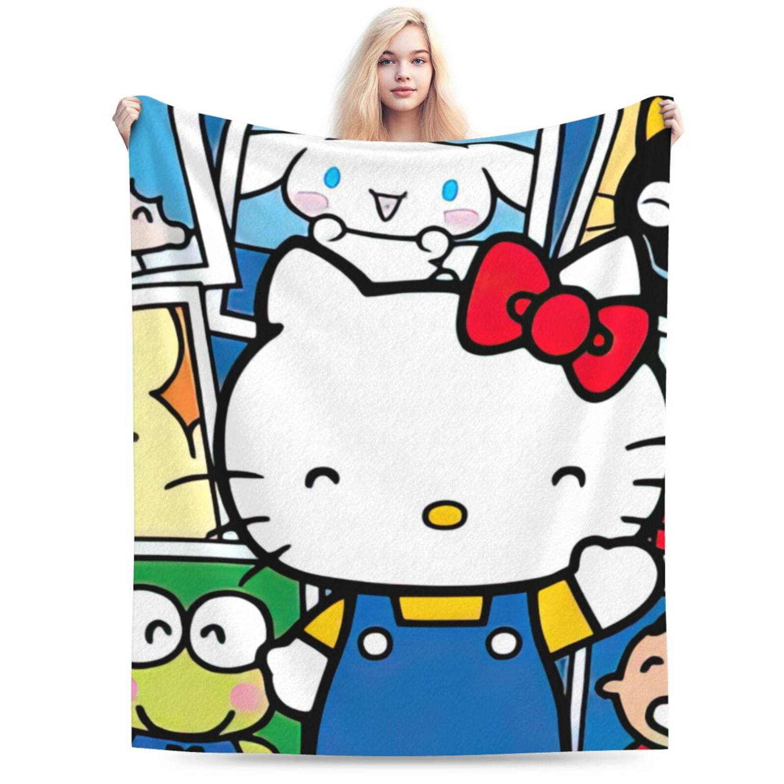 Hello Kitty Throw Blanket, Cozy Flannel Blankets For Boys Girls, Super ...