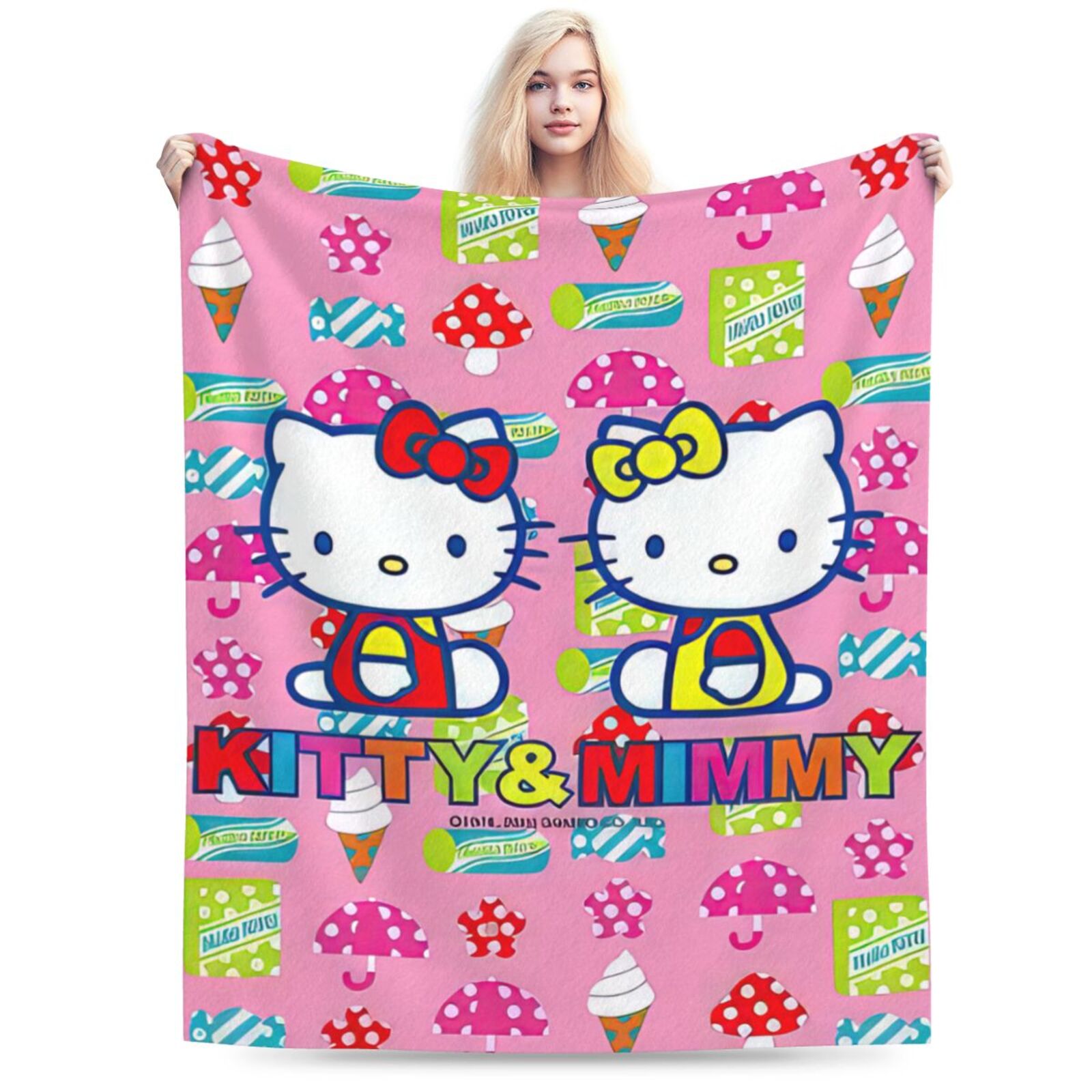 Hello Kitty Throw Blanket, Cozy Flannel Blankets For Boys Girls, Super ...