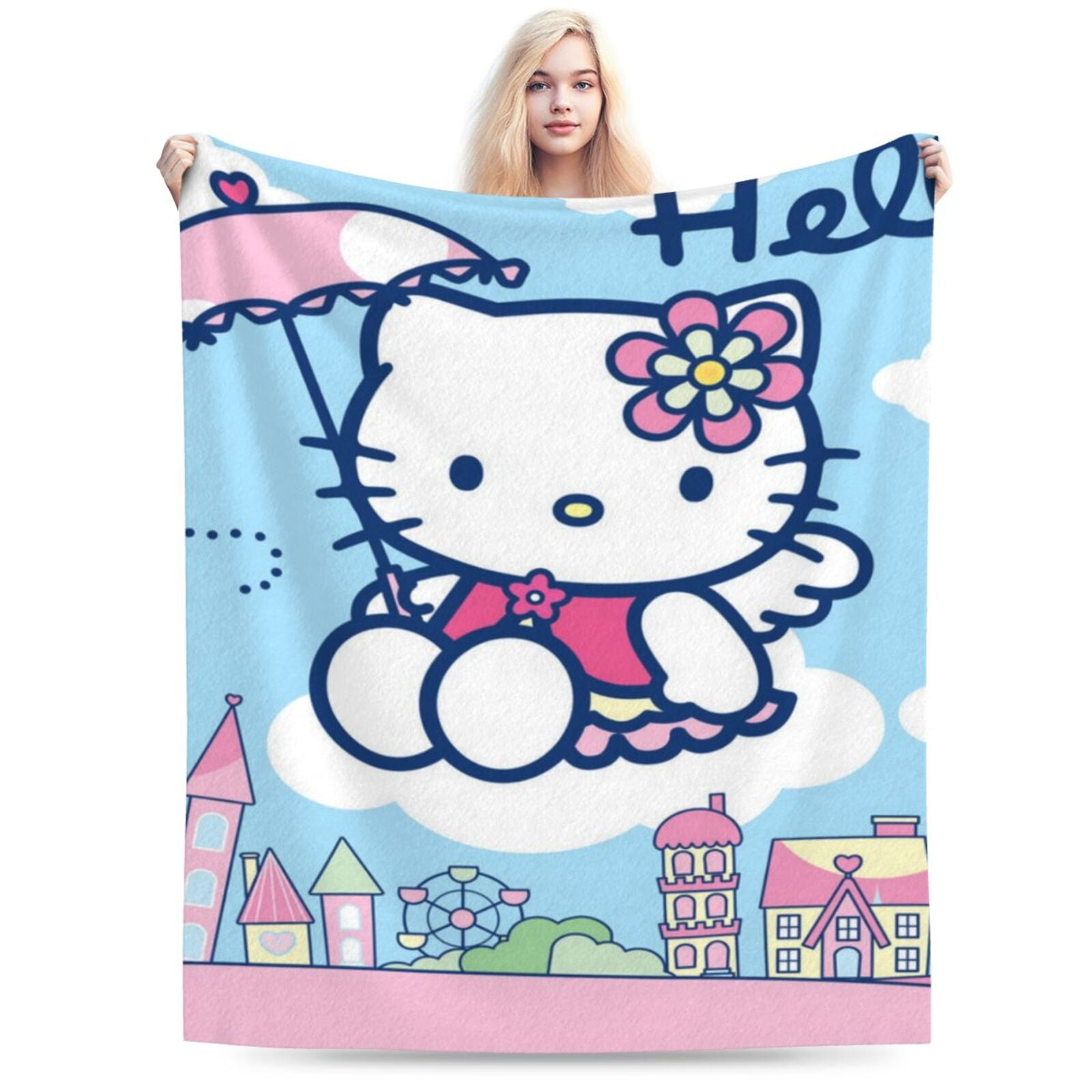 Hello Kitty Throw Blanket, Cozy Flannel Blankets For Boys Girls, Super ...