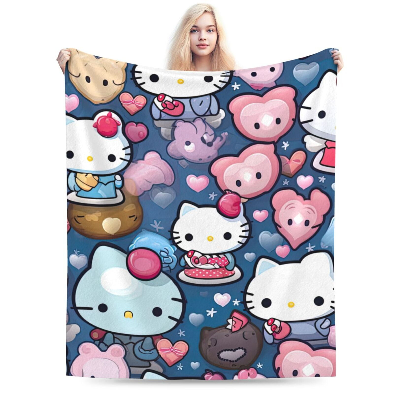 Hello Kitty Throw Blanket, Cozy Flannel Blankets For Boys Girls, Super ...