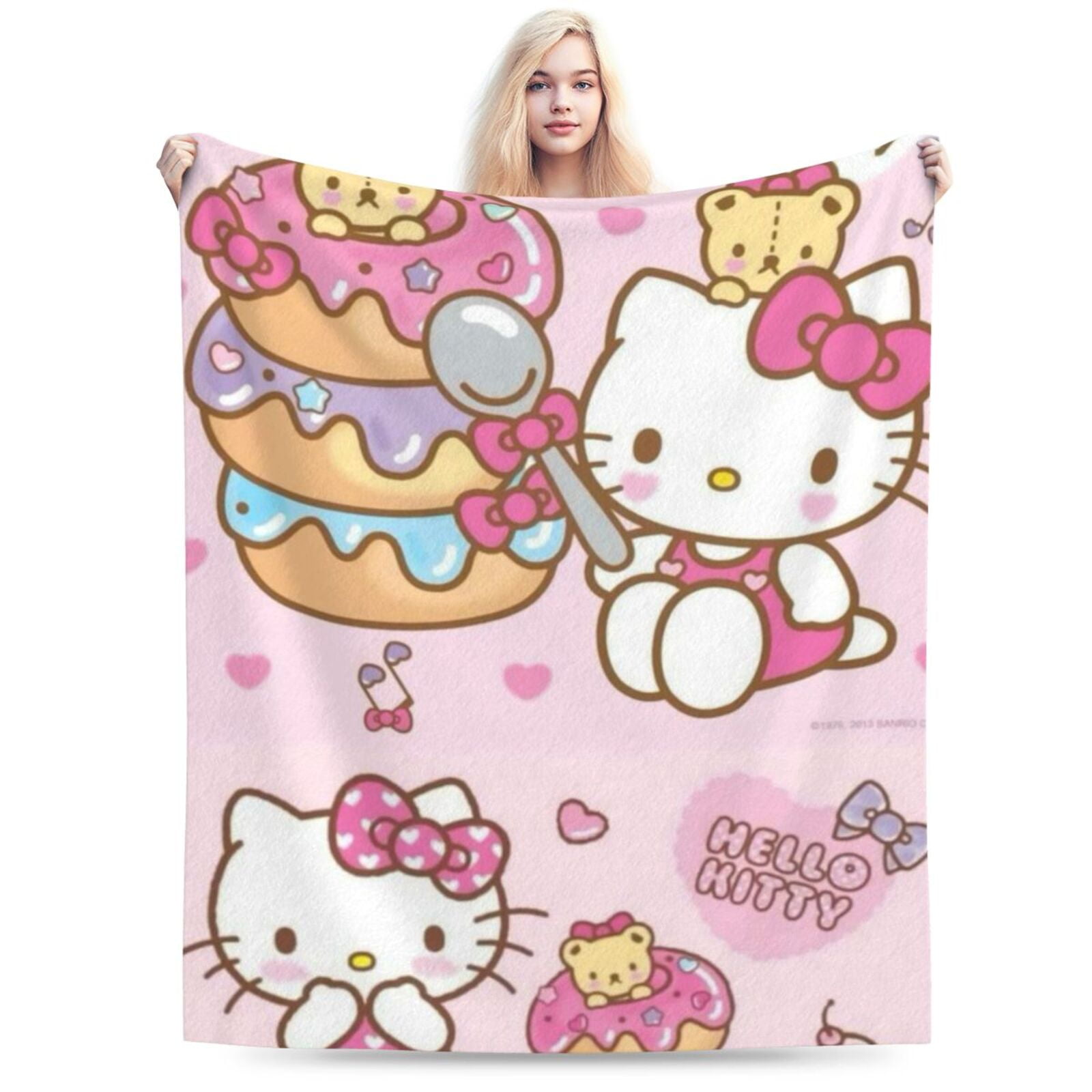 Hello Kitty Throw Blanket, Cozy Flannel Blankets For Boys Girls, Super ...