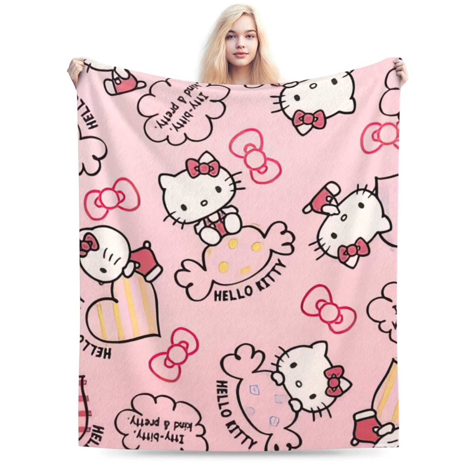 Hello Kitty Throw Blanket, Cozy Flannel Blankets For Boys Girls, Super ...