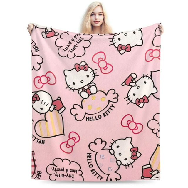 Hello Kitty Throw Blanket, Cozy Flannel Blankets For Boys Girls, Super ...