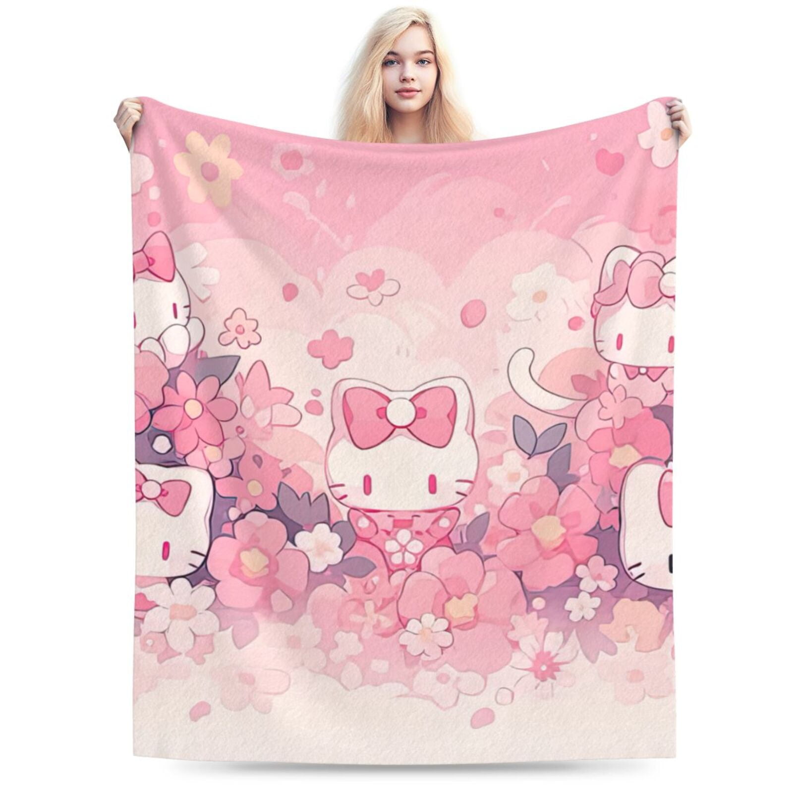 Hello Kitty Throw Blanket, Cozy Flannel Blankets For Boys Girls, Super ...