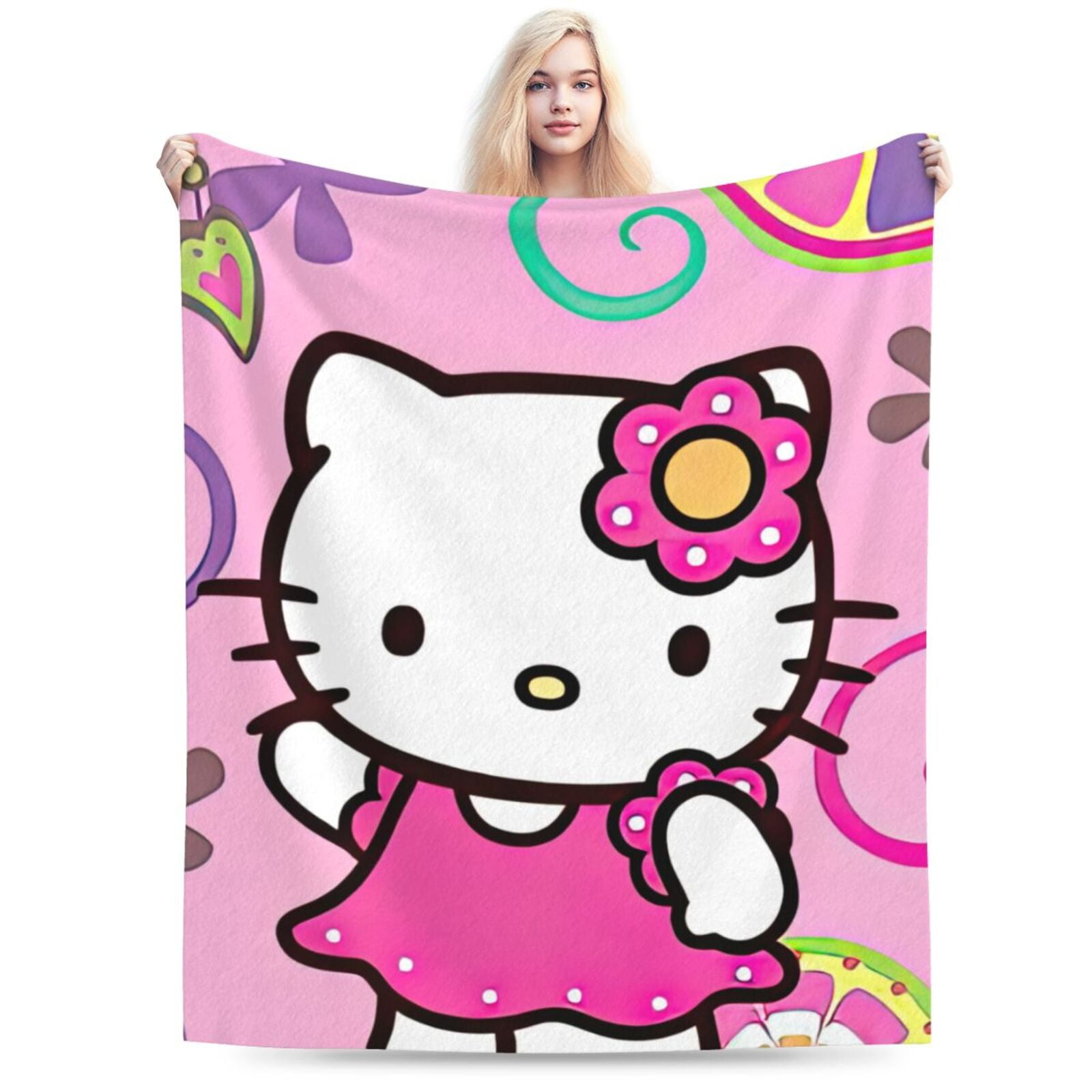 Hello Kitty Throw Blanket, Cozy Flannel Blankets For Boys Girls, Super ...