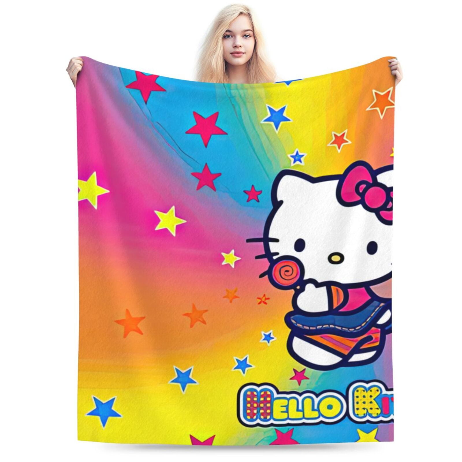 Hello Kitty Throw Blanket, Cozy Flannel Blankets For Boys Girls, Super ...