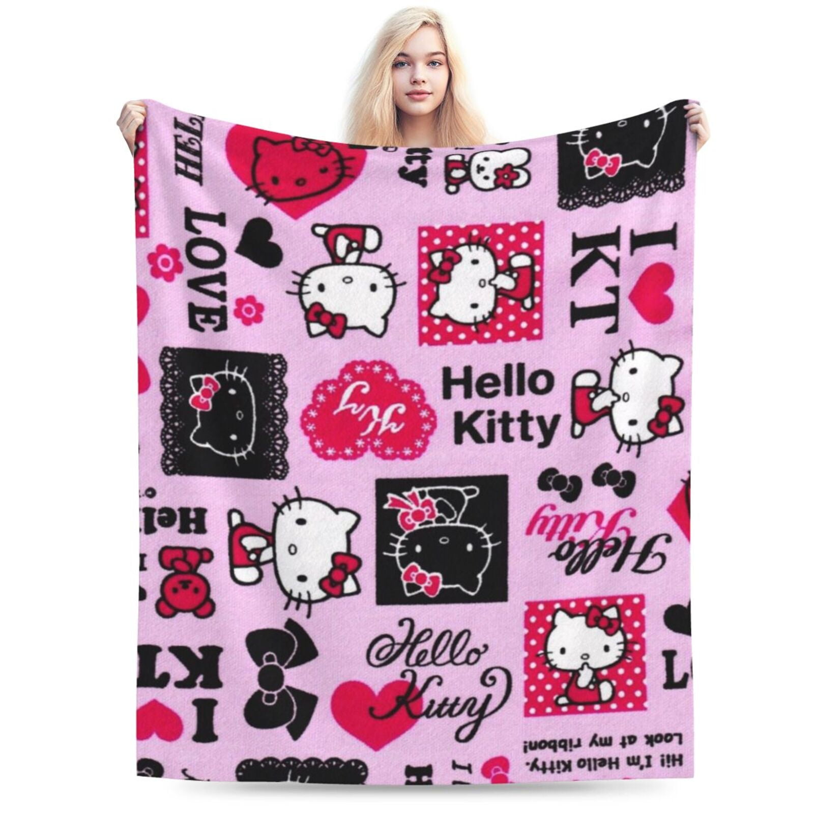 Hello Kitty Throw Blanket, Cozy Flannel Blankets For Boys Girls, Super ...