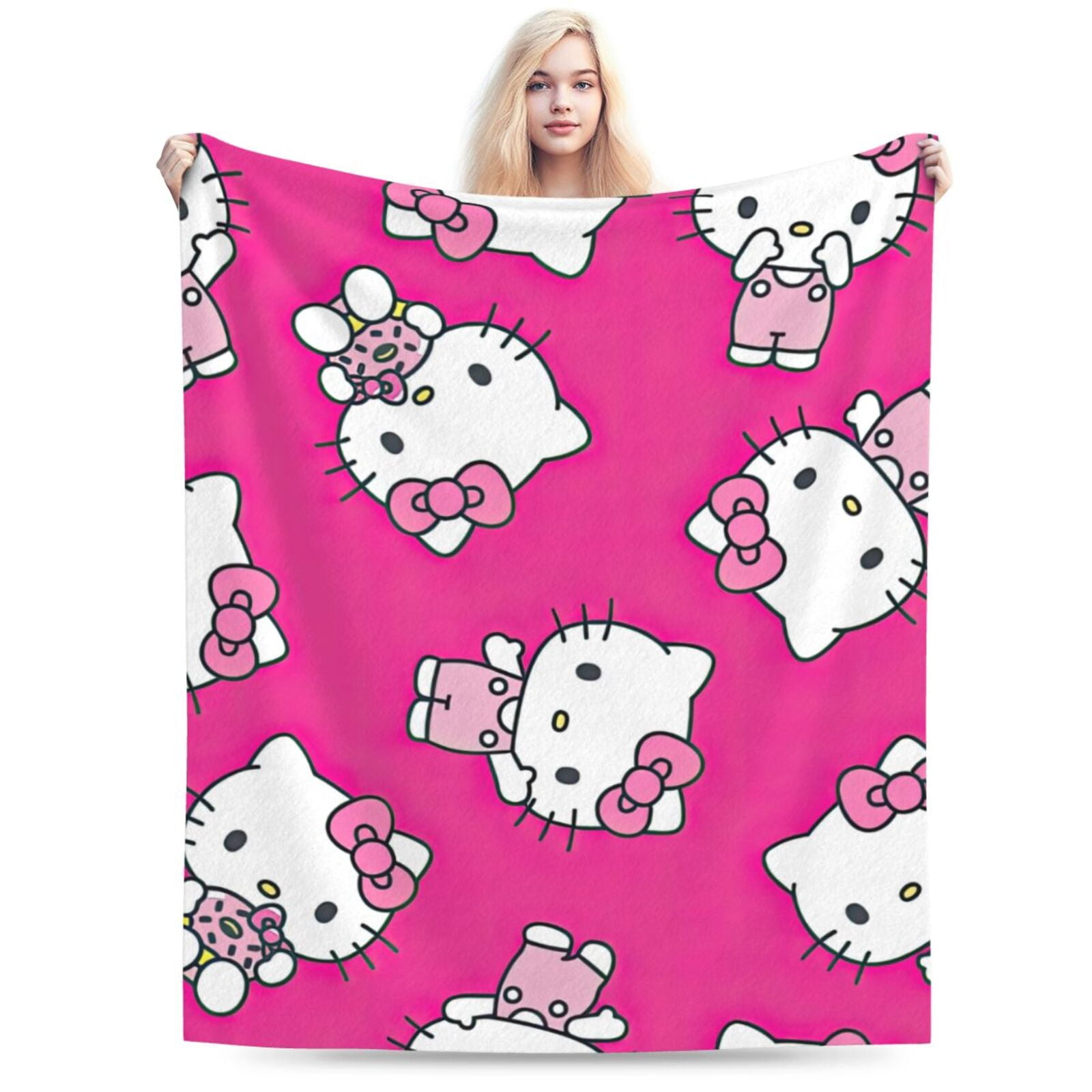 Hello Kitty Throw Blanket, Cozy Flannel Blankets For Boys Girls, Super ...