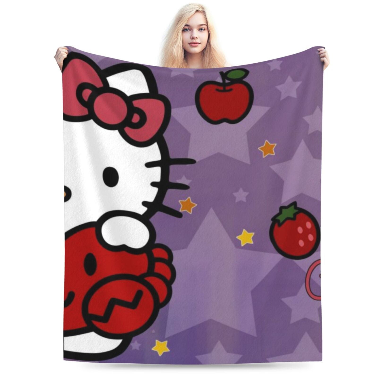 Hello Kitty Throw Blanket, Cozy Flannel Blankets For Boys Girls, Super ...