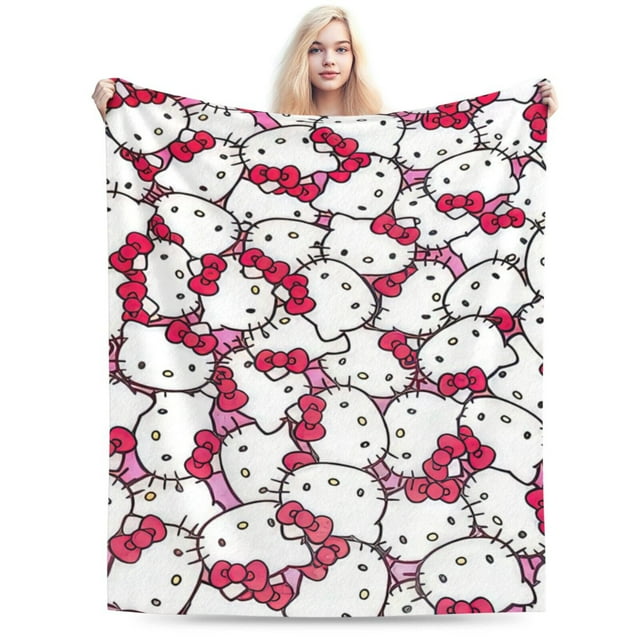 Hello Kitty Throw Blanket, Cozy Flannel Blankets For Boys Girls, Super ...
