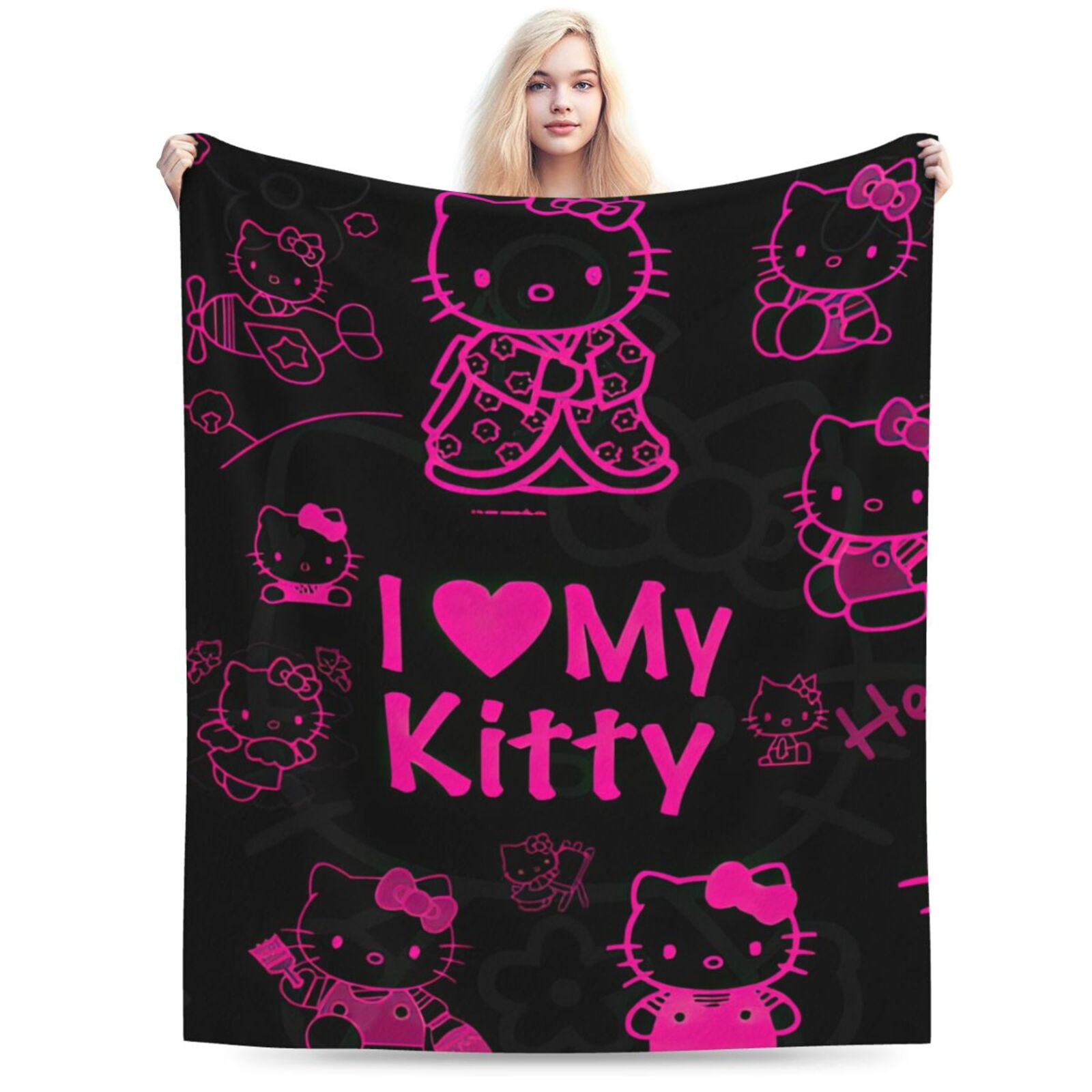 Hello Kitty Throw Blanket, Cozy Flannel Blankets For Boys Girls, Super ...