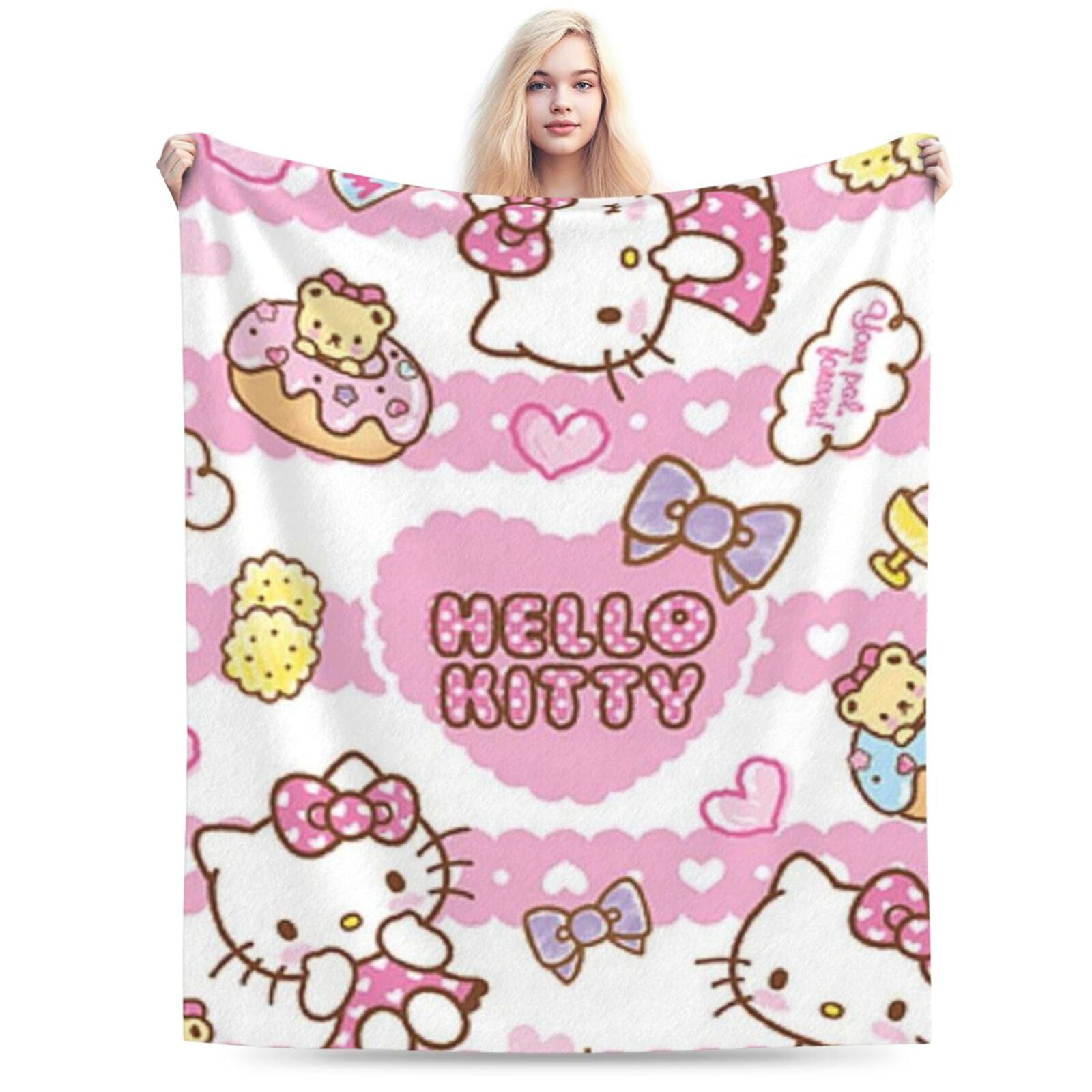 Hello Kitty Throw Blanket, Cozy Flannel Blankets For Boys Girls, Super ...