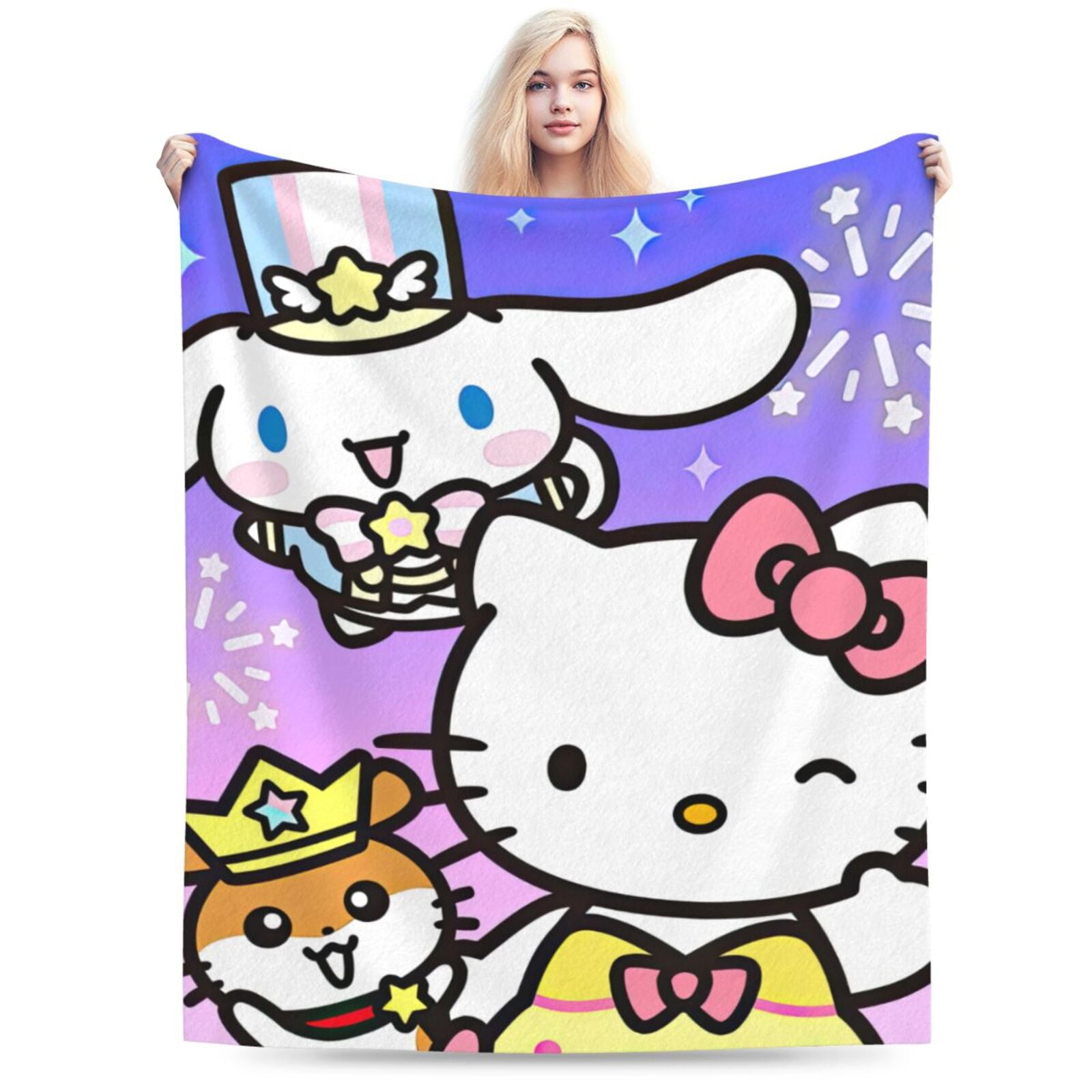Hello Kitty Throw Blanket, Cozy Flannel Blankets For Boys Girls, Super ...
