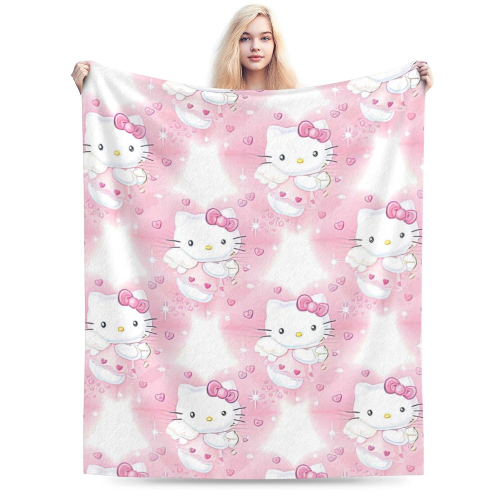 Hello Kitty Throw Blanket, Cozy Flannel Blankets For Boys Girls, Super ...