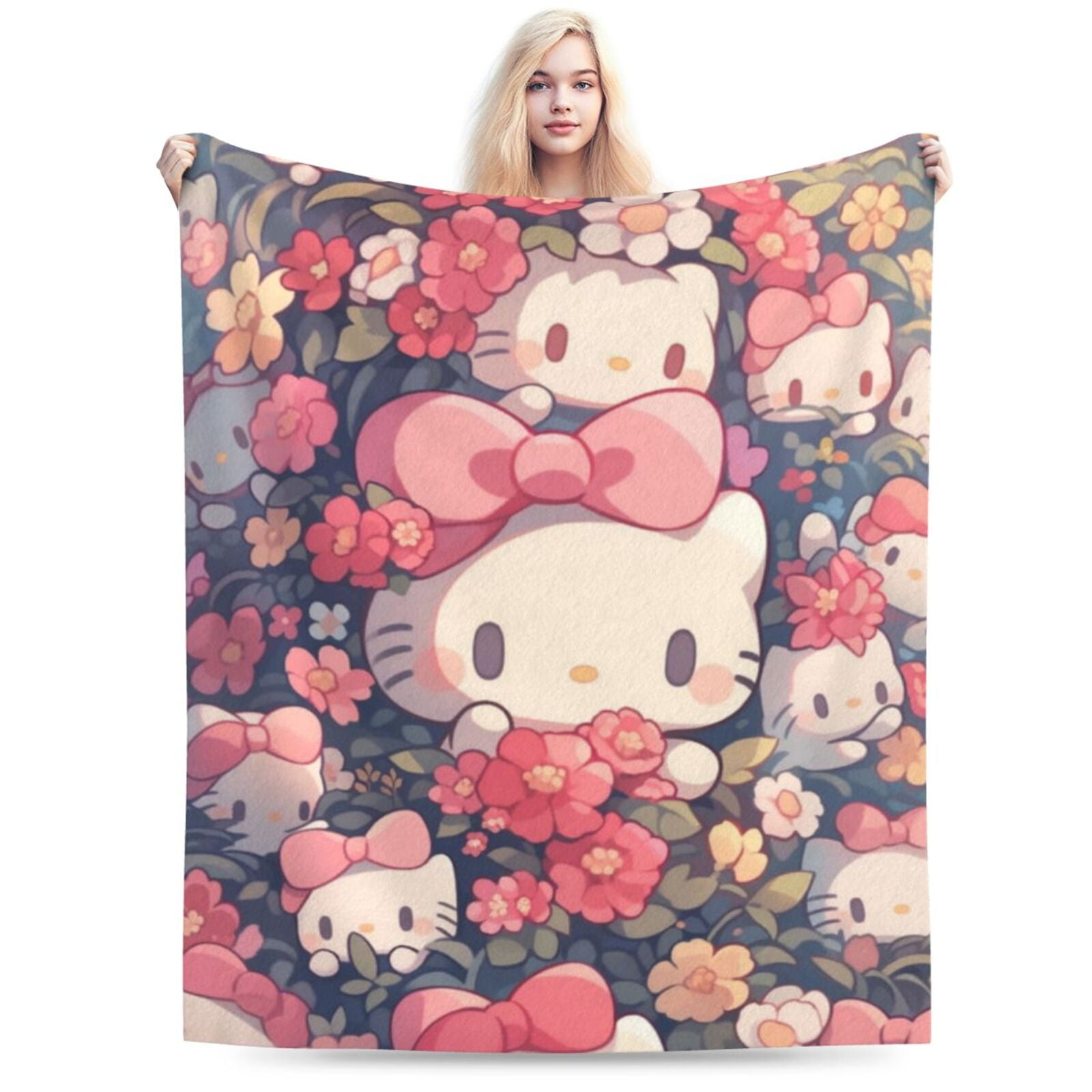 Hello Kitty Throw Blanket, Cozy Flannel Blankets For Boys Girls, Super ...