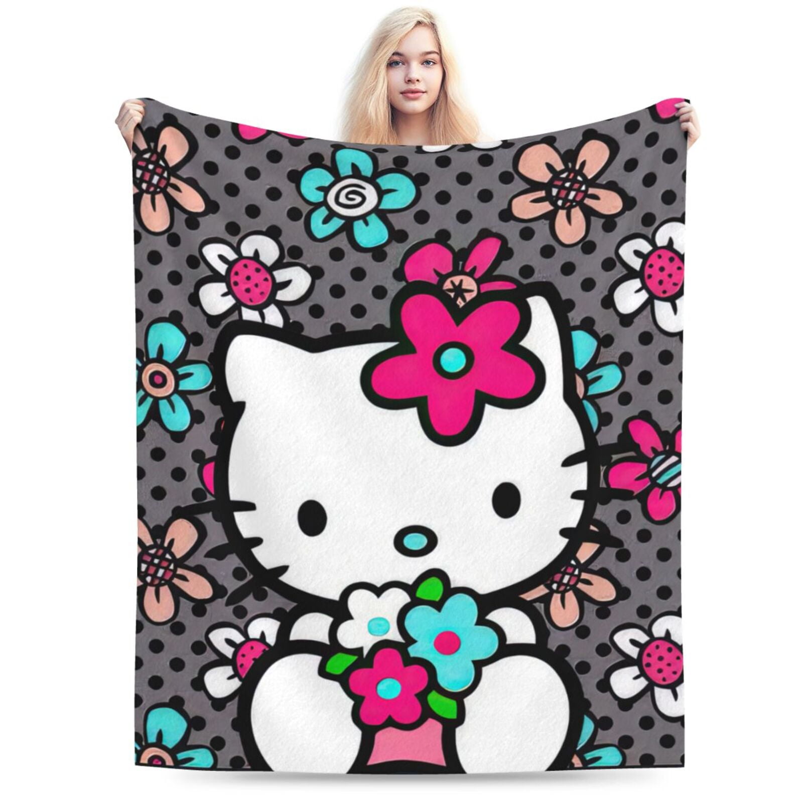 Hello Kitty Throw Blanket, Cozy Flannel Blankets For Boys Girls, Super ...