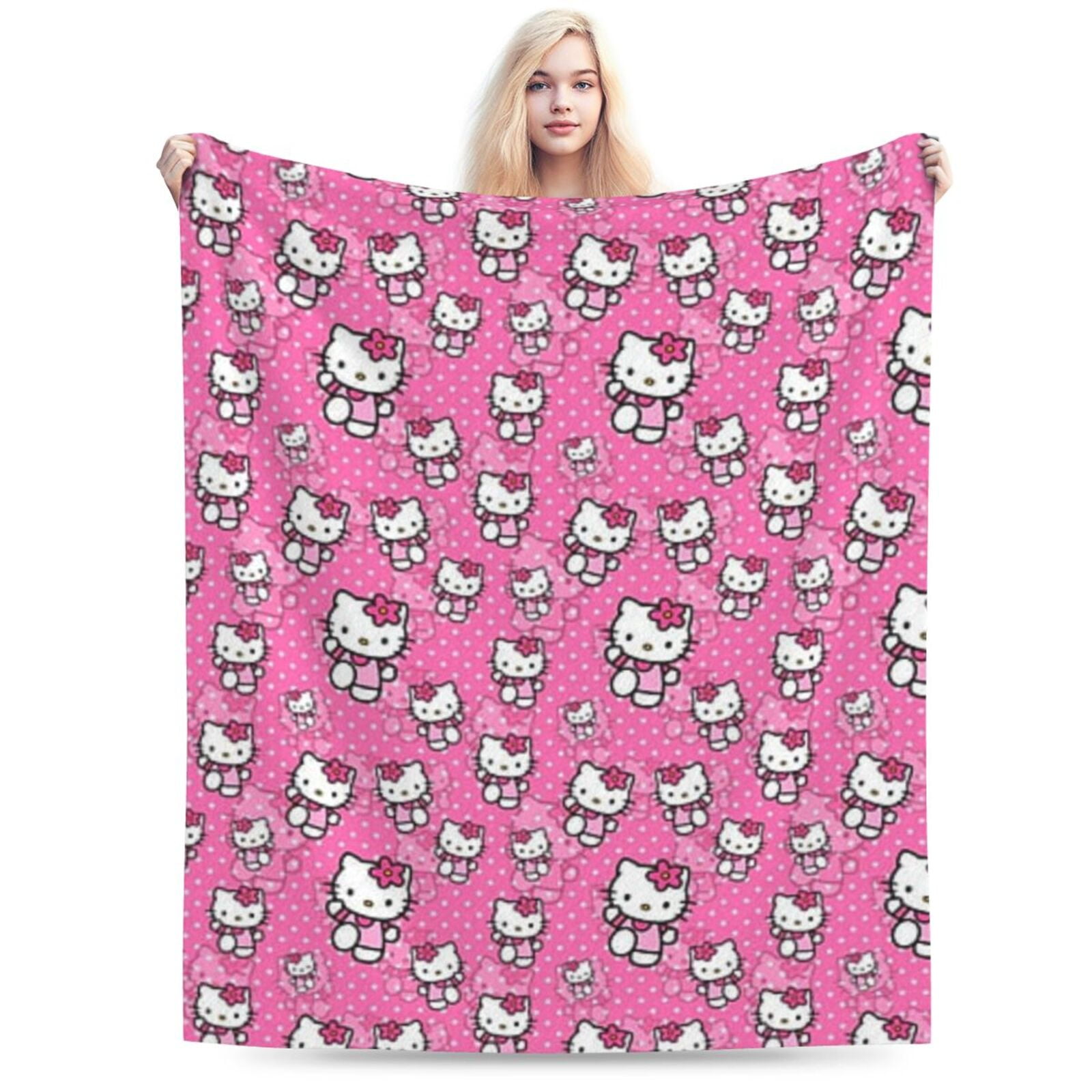 Hello Kitty Throw Blanket, Cozy Flannel Blankets For Boys Girls, Super ...
