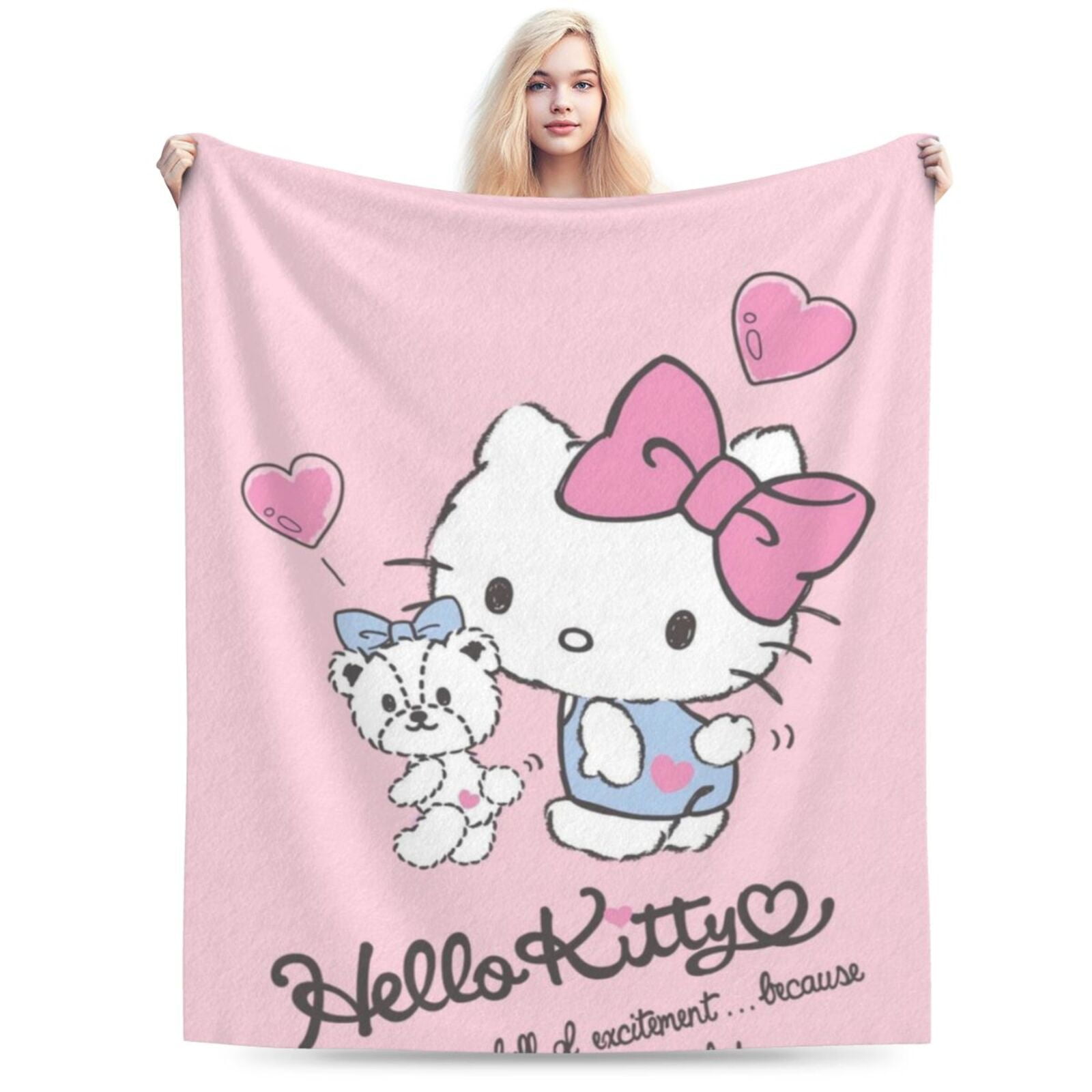 Hello Kitty Throw Blanket, Cozy Flannel Blankets For Boys Girls, Super ...