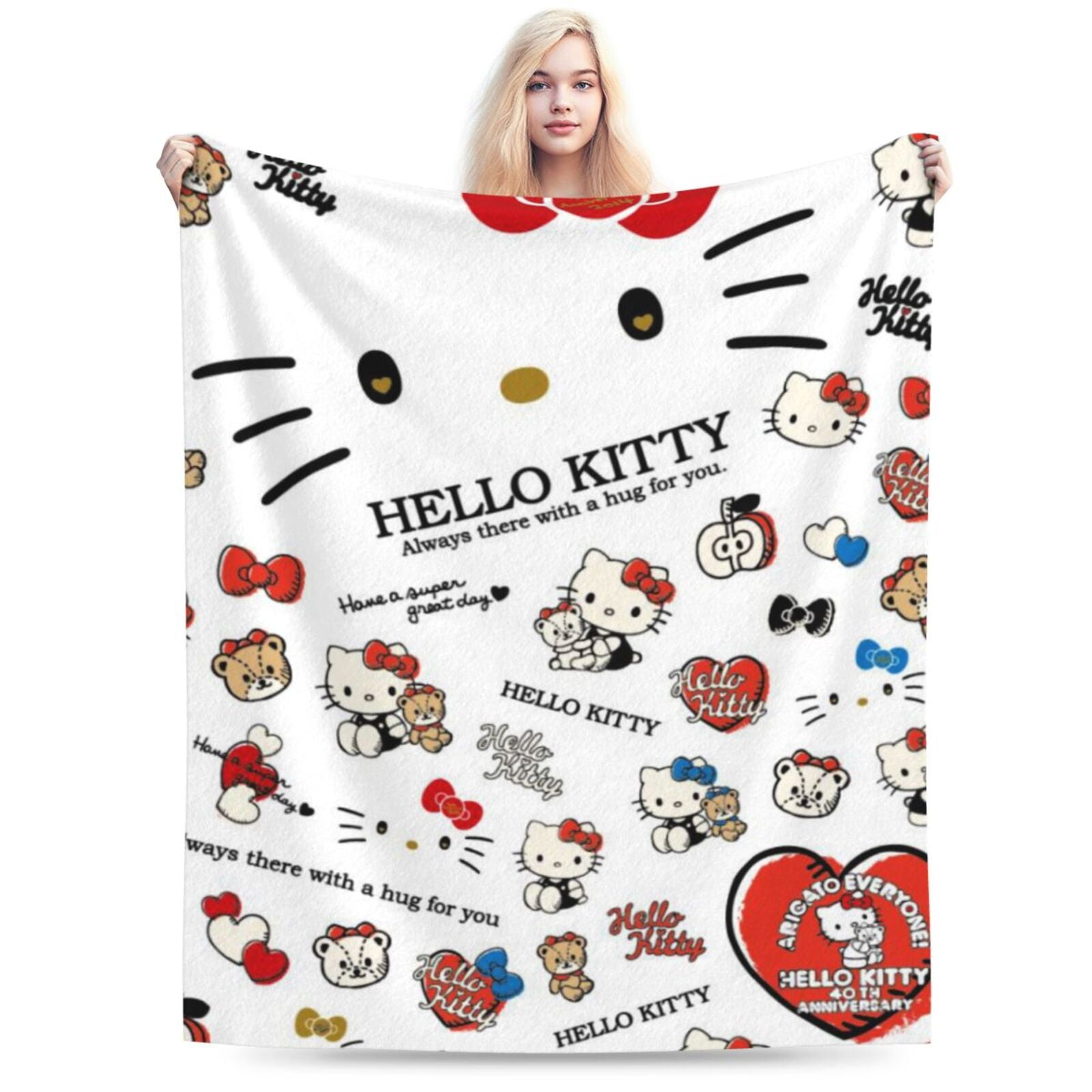 Hello Kitty Throw Blanket, Cozy Flannel Blankets For Boys Girls, Super ...