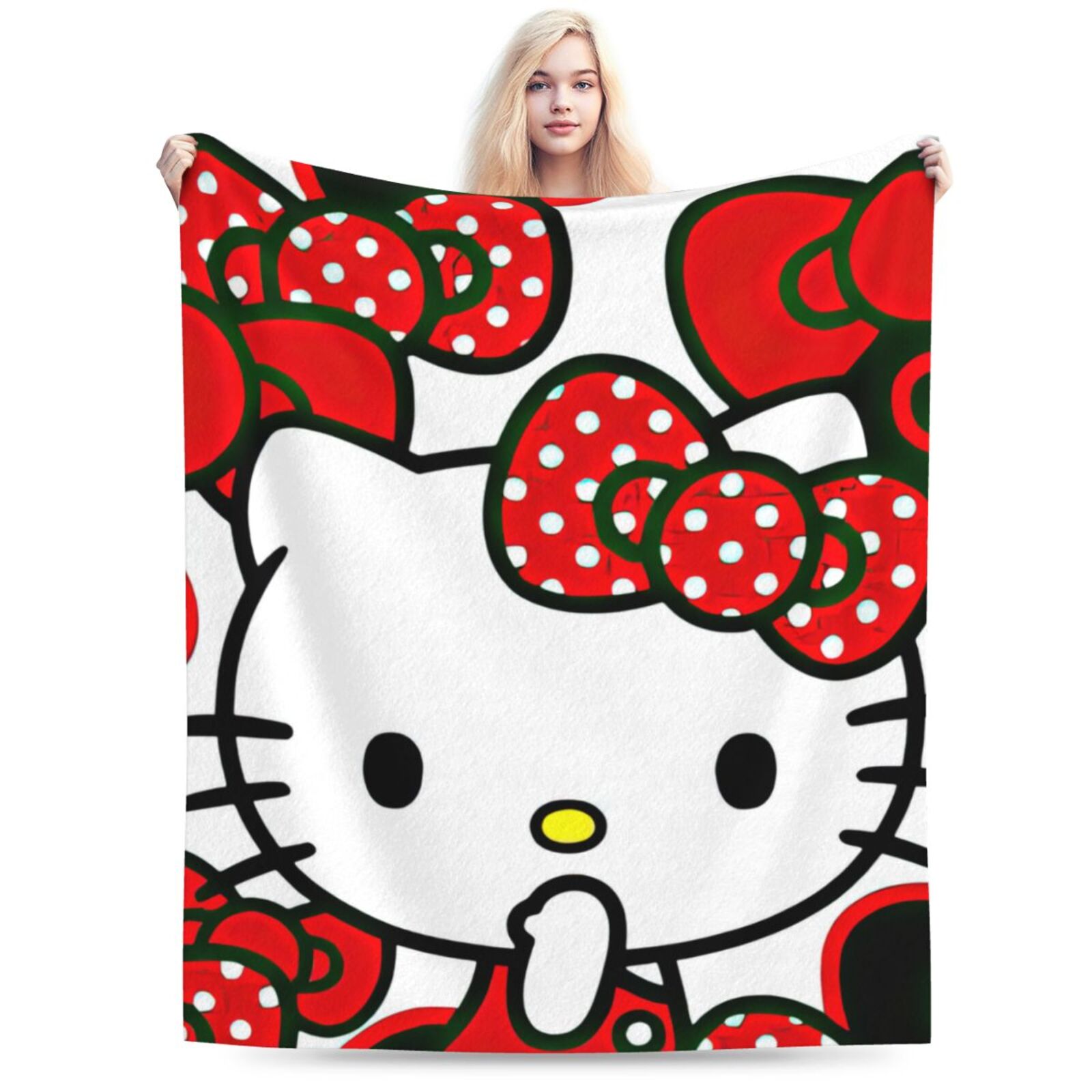 Hello Kitty Throw Blanket, Cozy Flannel Blankets For Boys Girls, Super ...