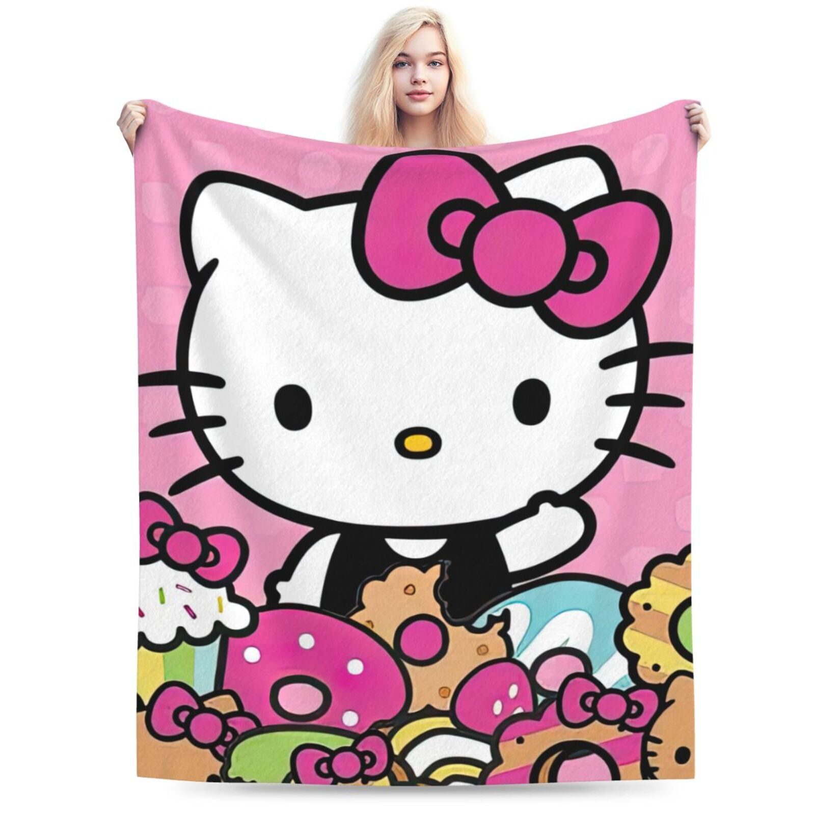 Hello Kitty Throw Blanket, Cozy Flannel Blankets For Boys Girls, Super ...