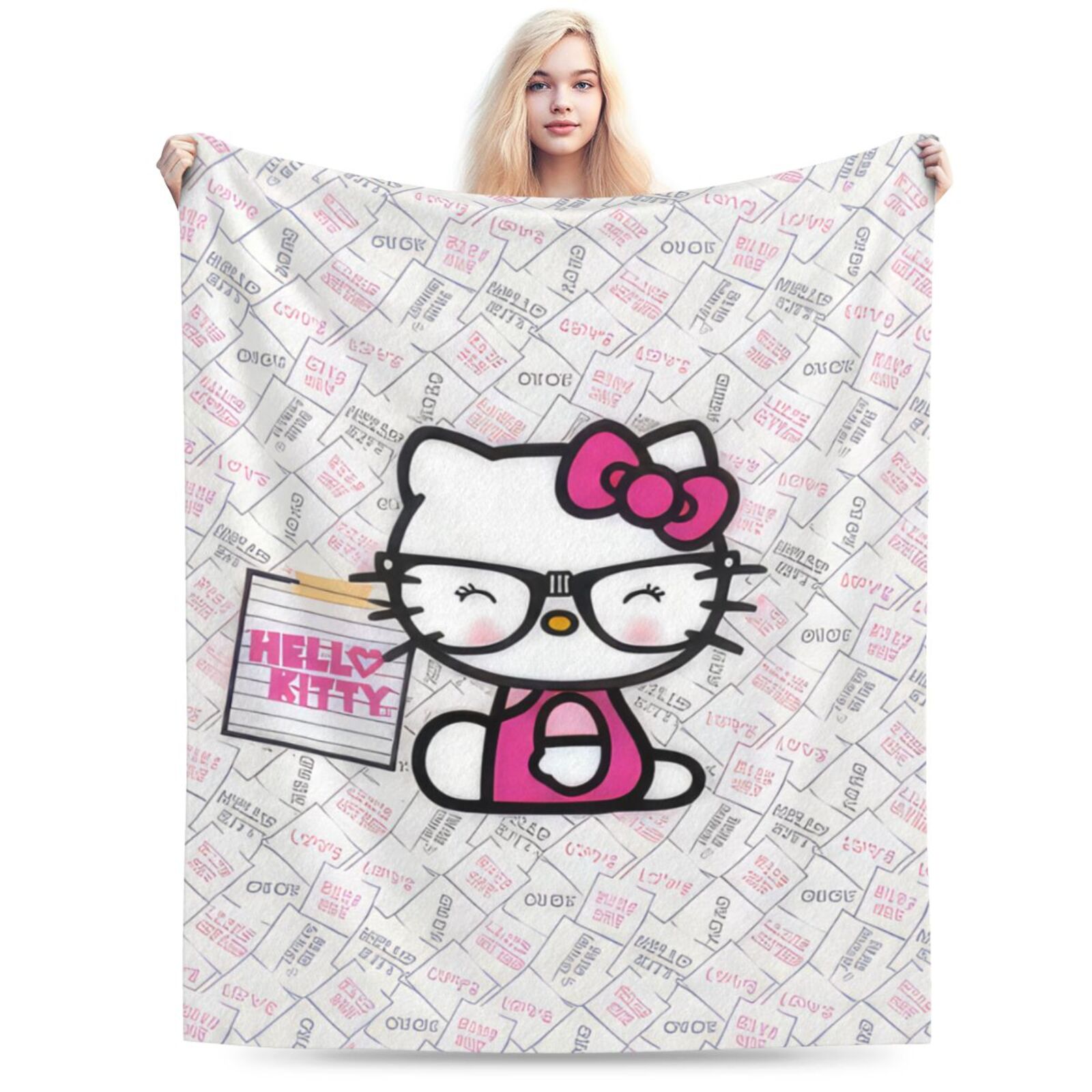 Hello Kitty Throw Blanket, Cozy Flannel Blankets For Boys Girls, Super ...