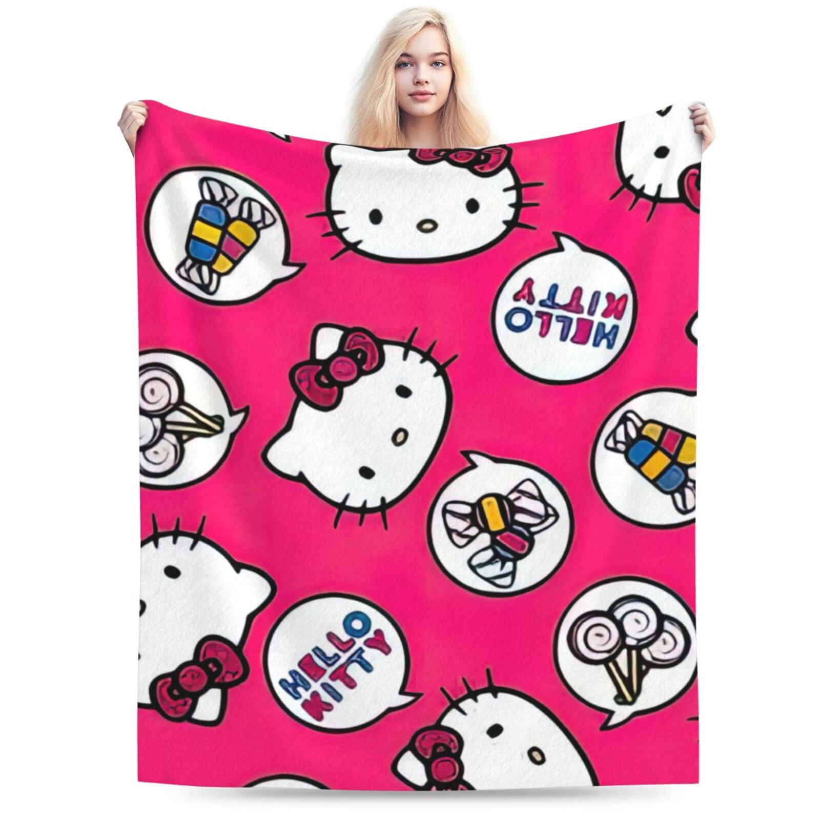 Hello Kitty Throw Blanket, Cozy Flannel Blankets For Boys Girls, Super ...