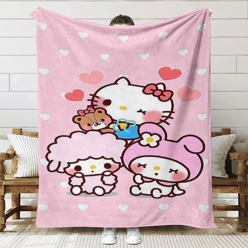 Hello Kitty Throw Blanket Gifts for Fans Lover Girls Boys Women Present ...
